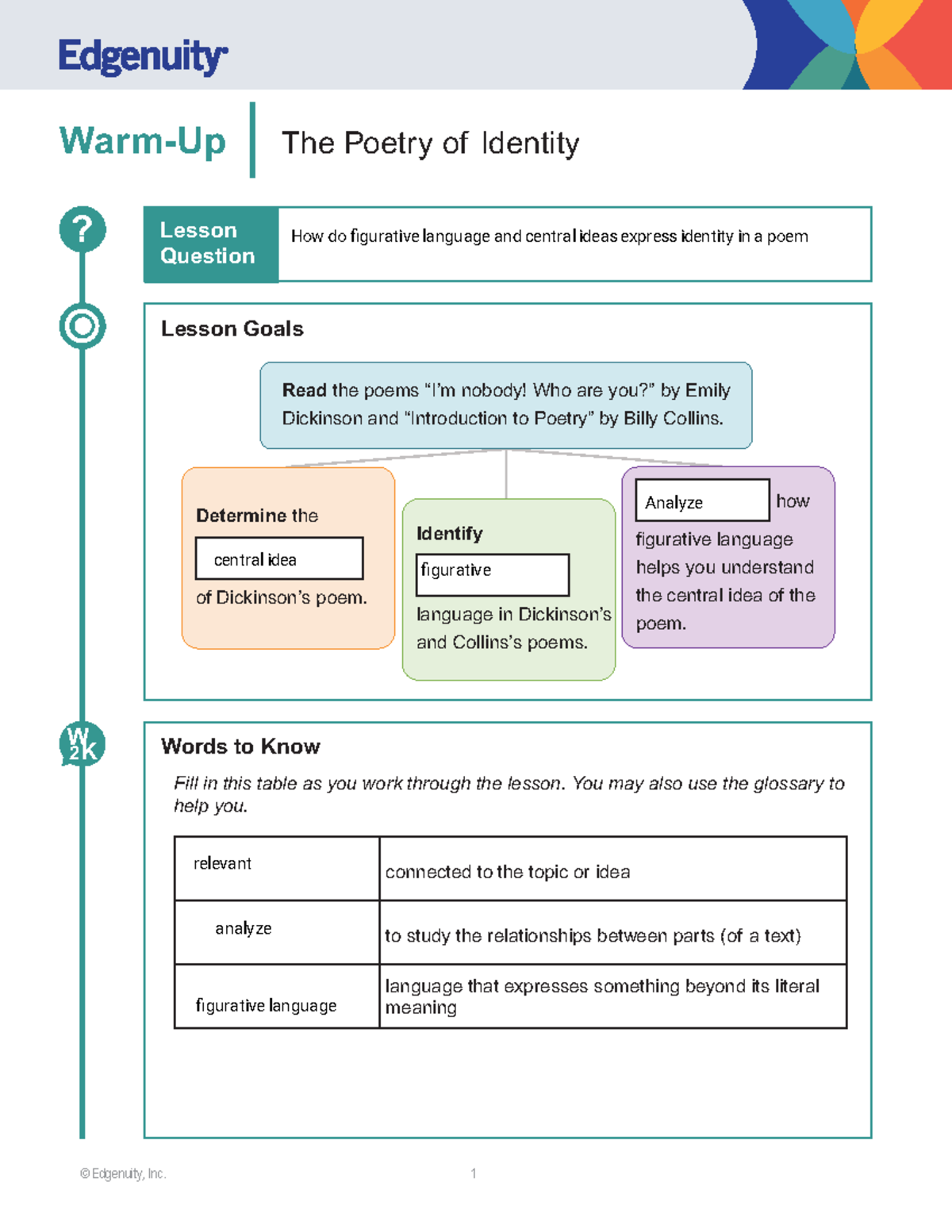 Guided Notes The Poetry of Identity - EDU T222C - Harvard - Studocu