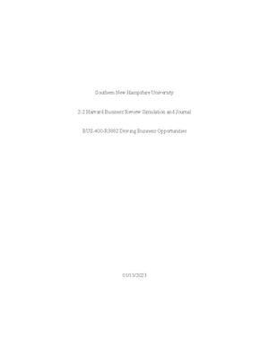 BUS400 8-2 Discussion - BUS400 Driving Business Opportunities 8-2 ...