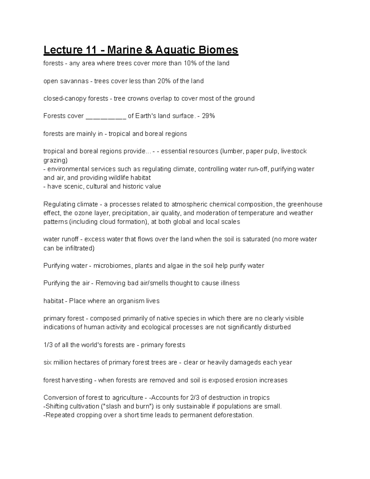 Lecture 11 Marine and Aquatic Biomes - Lecture 11 - Marine & Aquatic ...