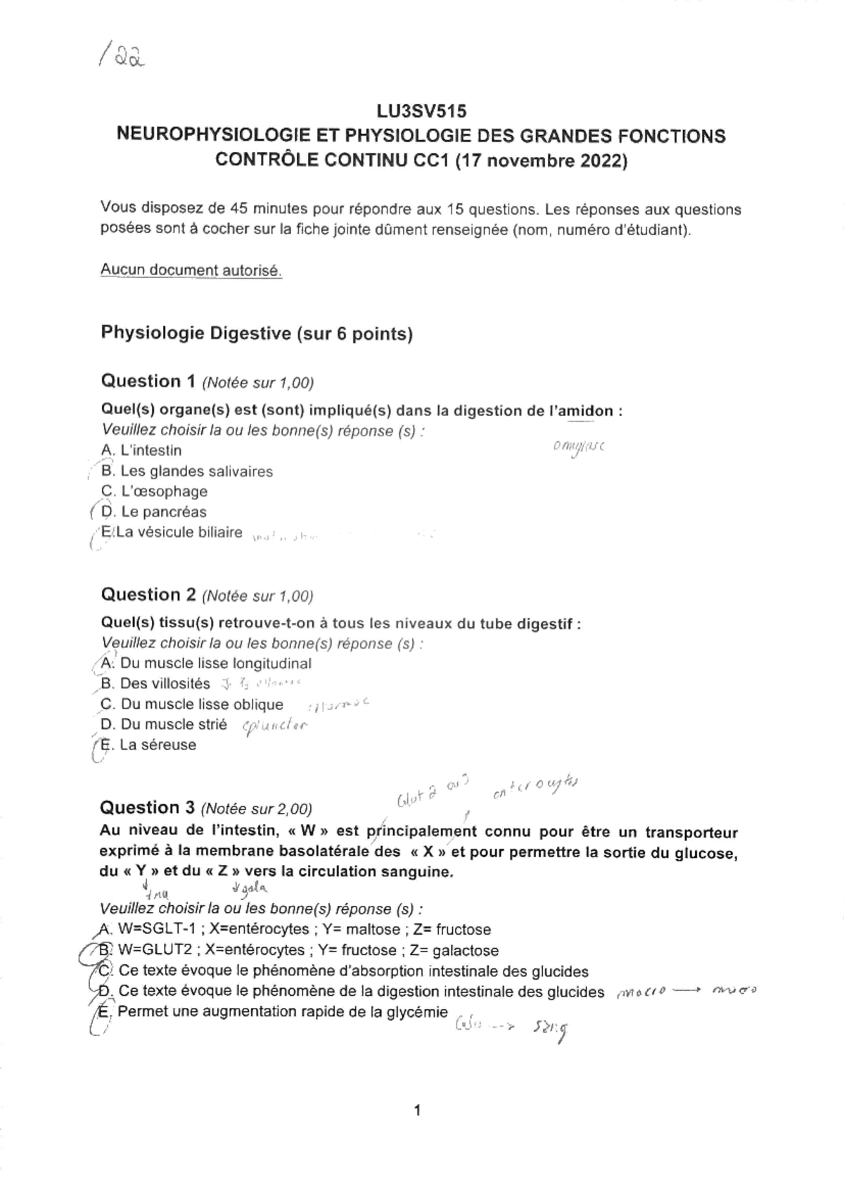 515 - Cc1 - Sujet non corrigé - neurophysiologie psychomotricité - Studocu