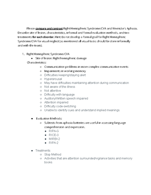 Aphasia Case Studies - 1. Broca’s Aphasia -Susie Q (age 74) presented ...