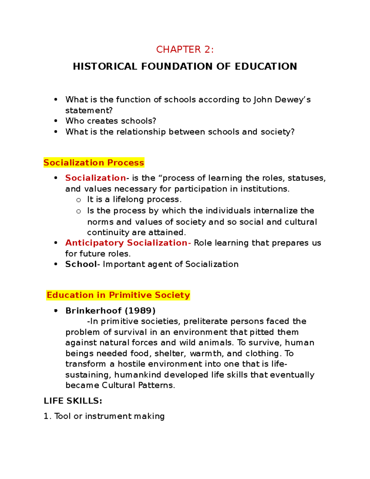 Chapter-2 Historical- Foundation OF Education - CHAPTER 2: HISTORICAL ...