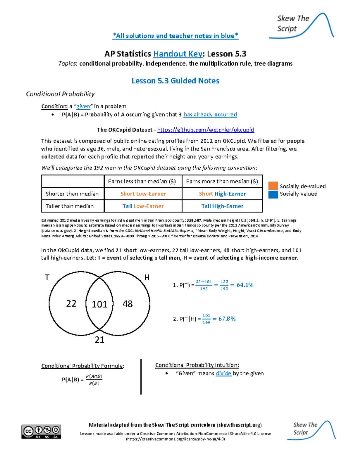 5.3.STS notes statistics - Material adapted from the Skew The Script ...
