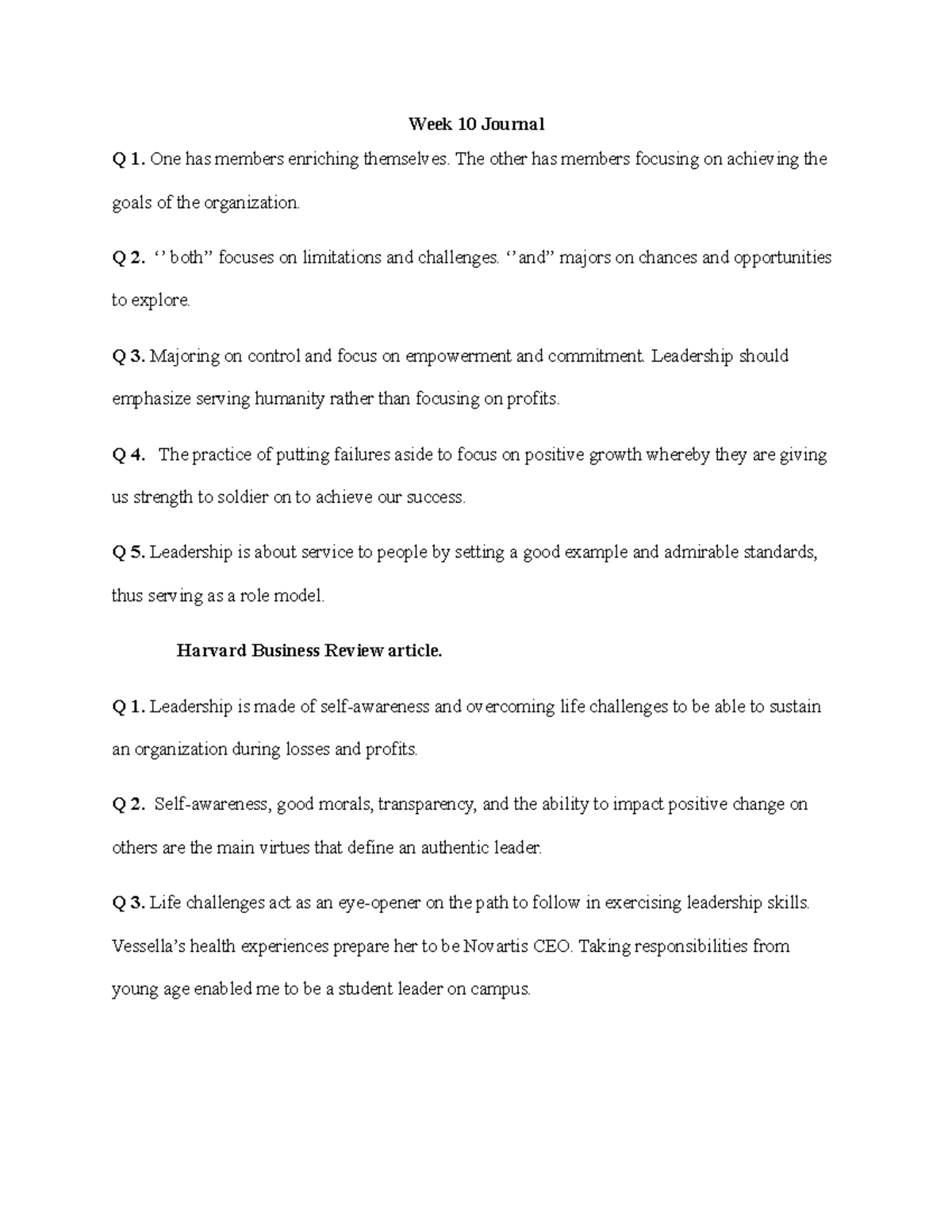 Week 10 Journal - Knowing how to guide people in making wise decisions ...
