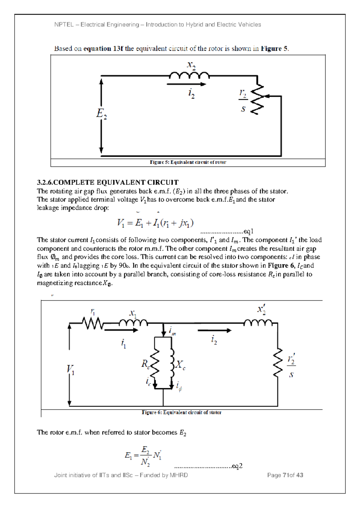 ELEC 439- Lecture 8 - 3.2.6 EQUIVALENT CIRCUIT The rotating air gap ...