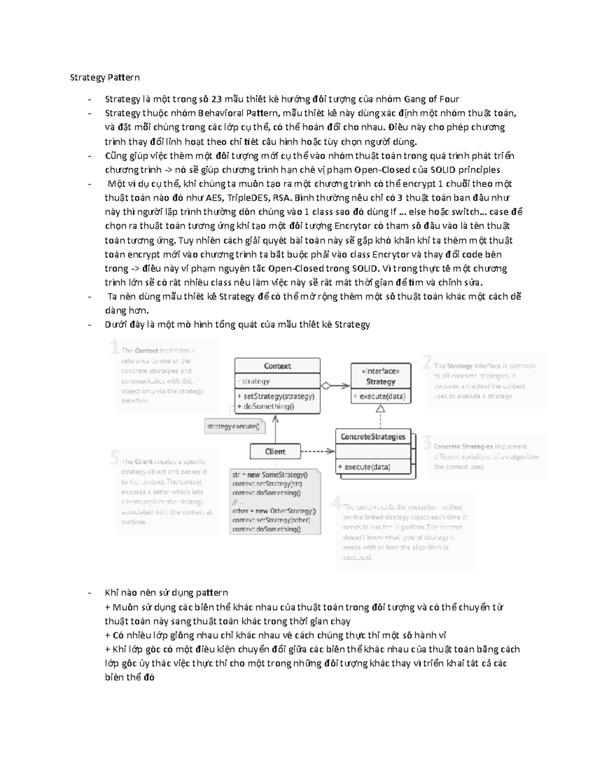 Strategy Pattern - Tóm tắt - Strategy Pattern - Strategy là m t trong ...