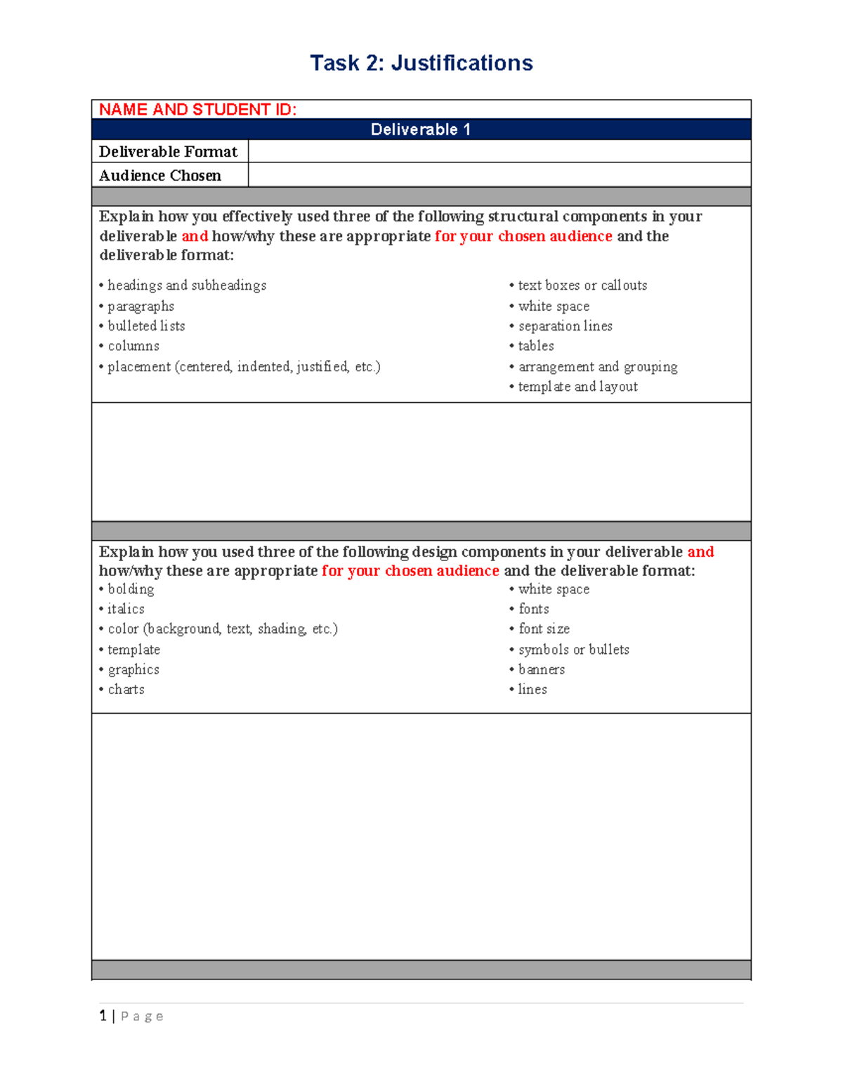 Task 2 Justifications Template 09142023 - Task 2: Justifications NAME ...