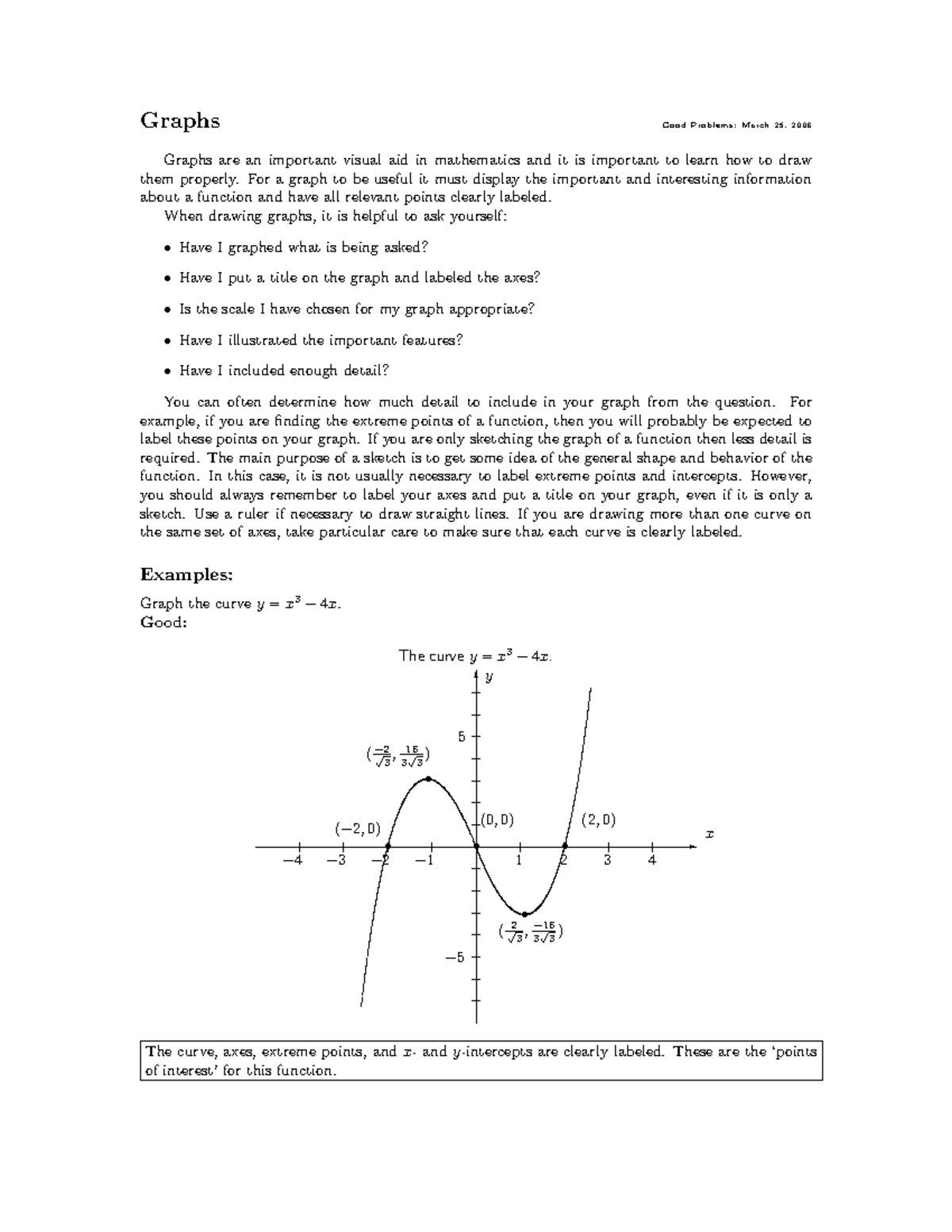 Lecture notes, lecture Graph Layout - Spring 2010 - Graphs Good ...