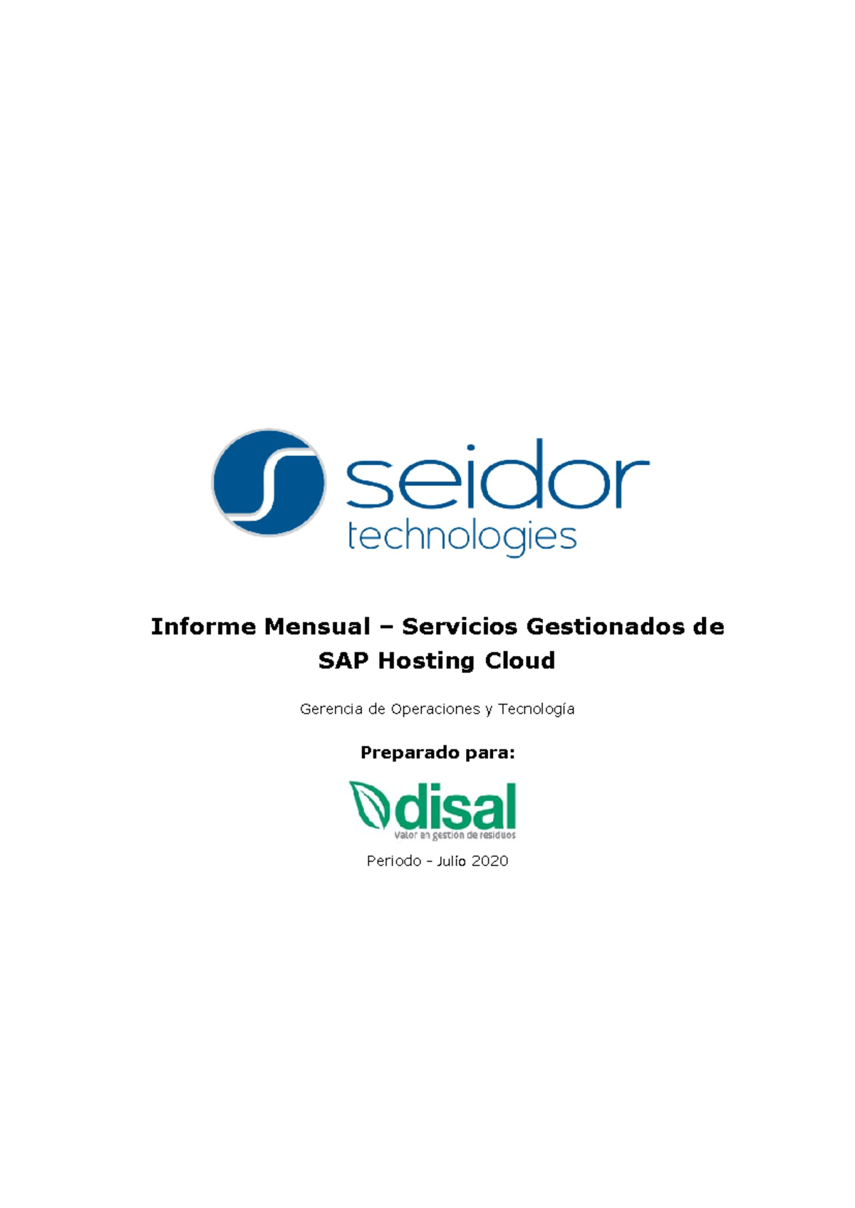 Disal - Informe Mensual - Julio 2020 - Informe Mensual – Servicios ...