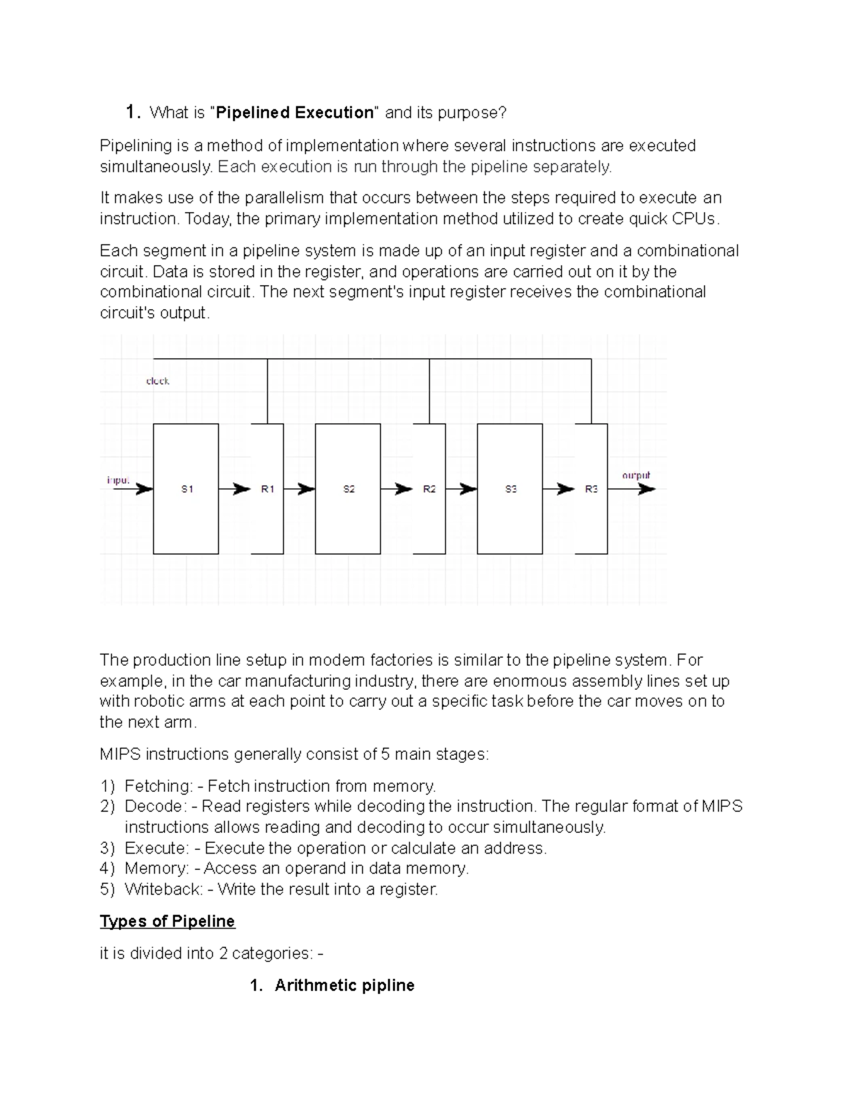 Pipeline Execution Computer Engineering 1 What Is Pipelined Execution” And Its Purpose