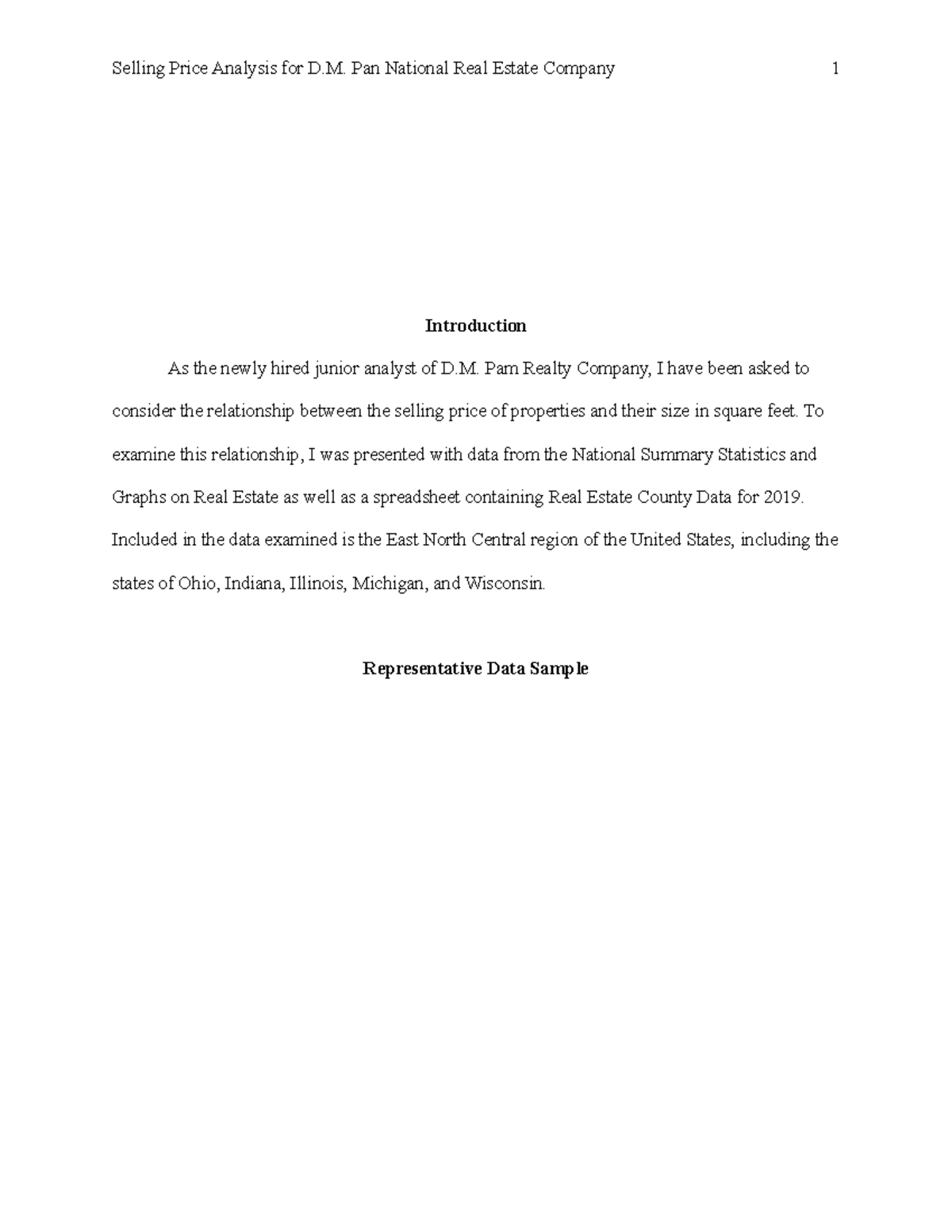 MAT 240 Module Two Assignment - Introduction As the newly hired junior ...