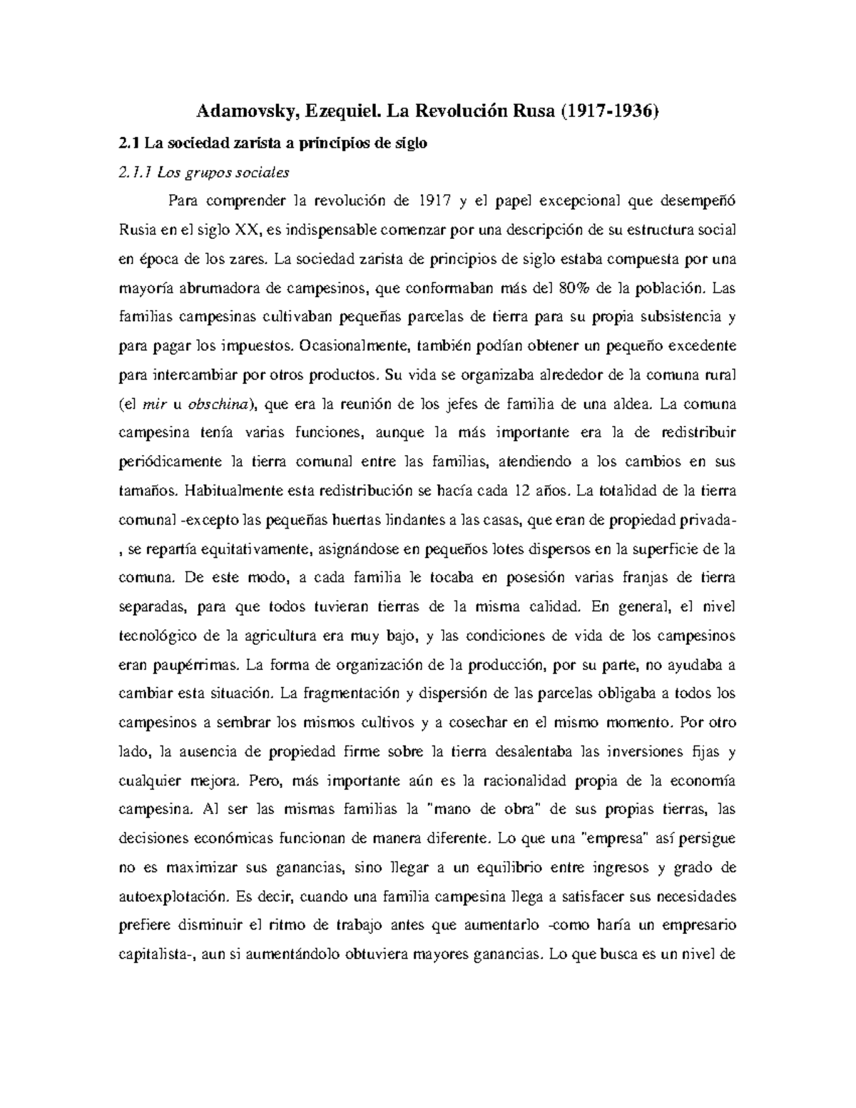 12. Adamovsky Primera Parte de la revolucion rusa al stalinismo ...