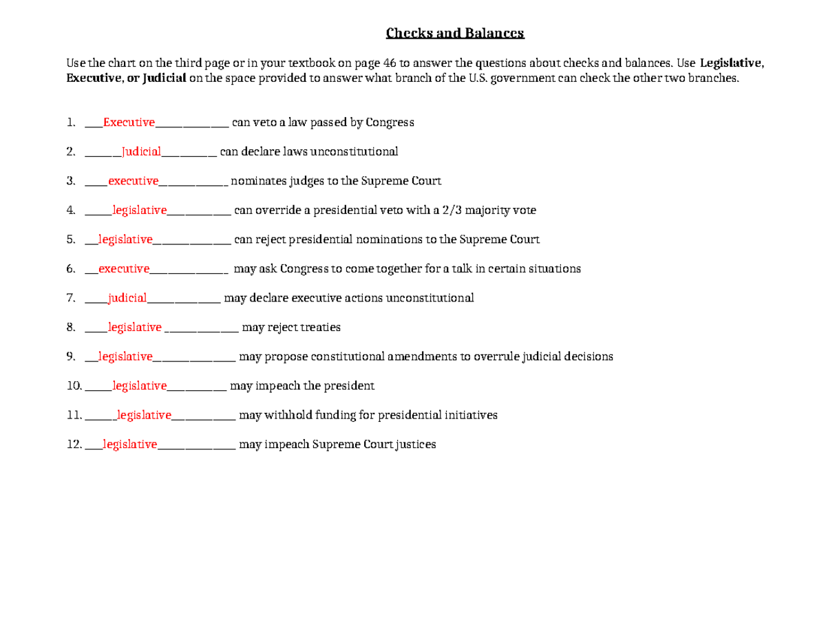Checks and Balances worksheet and graphic organizer+22 23 jackson ...