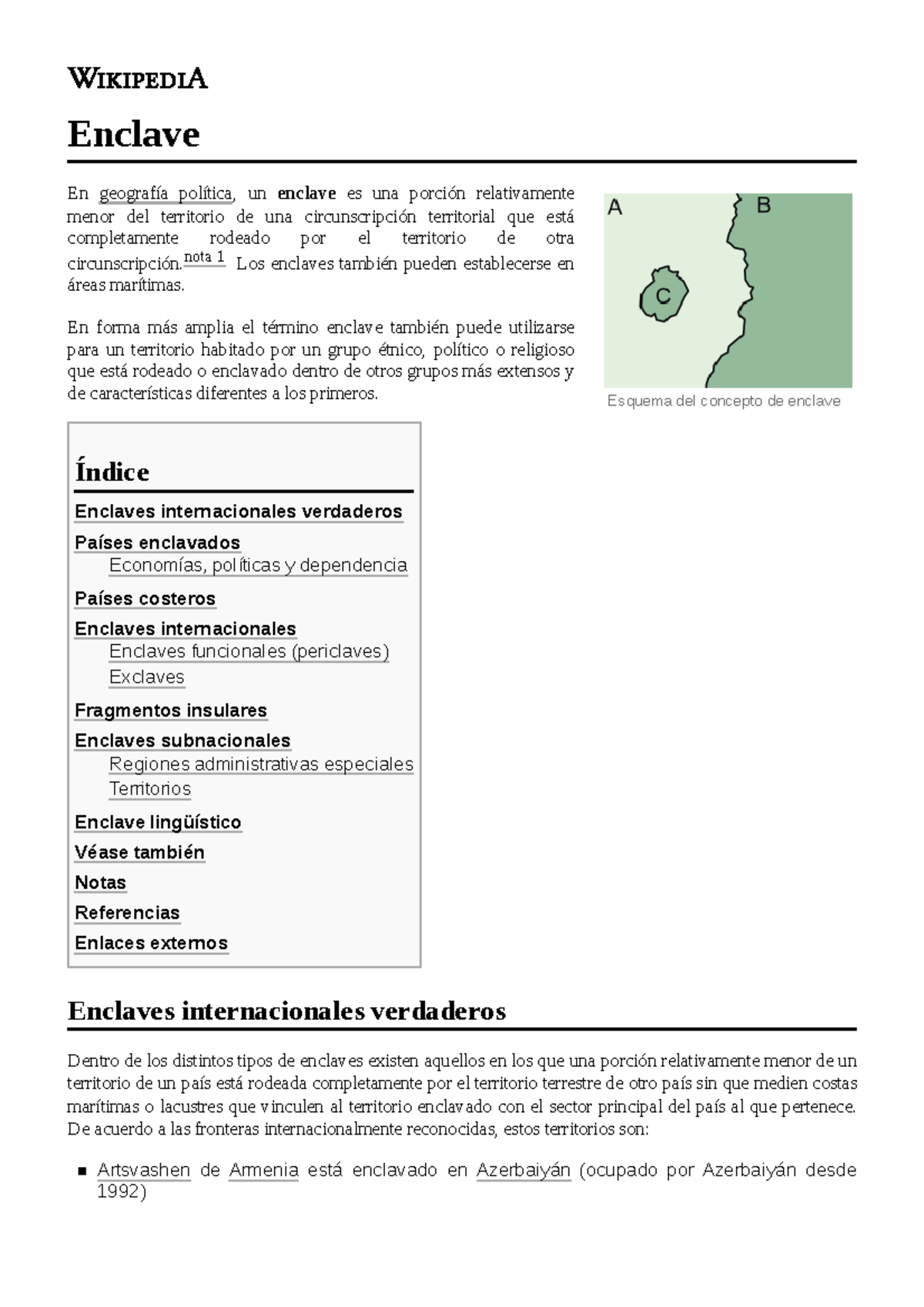 Enclave - Esquema del concepto de enclave Enclave En geografía política ...
