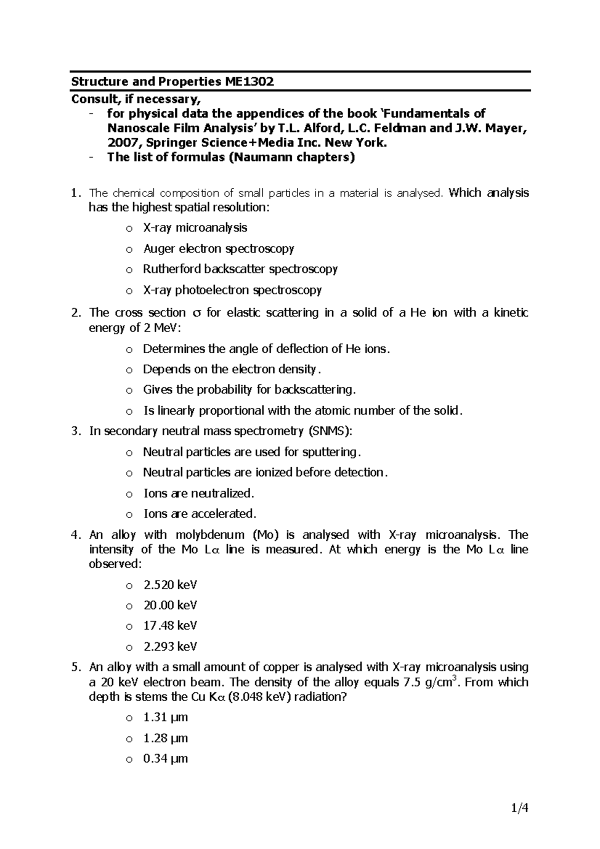 Sample/practice exam January 2016, questions - Warning: Error during font loading ...