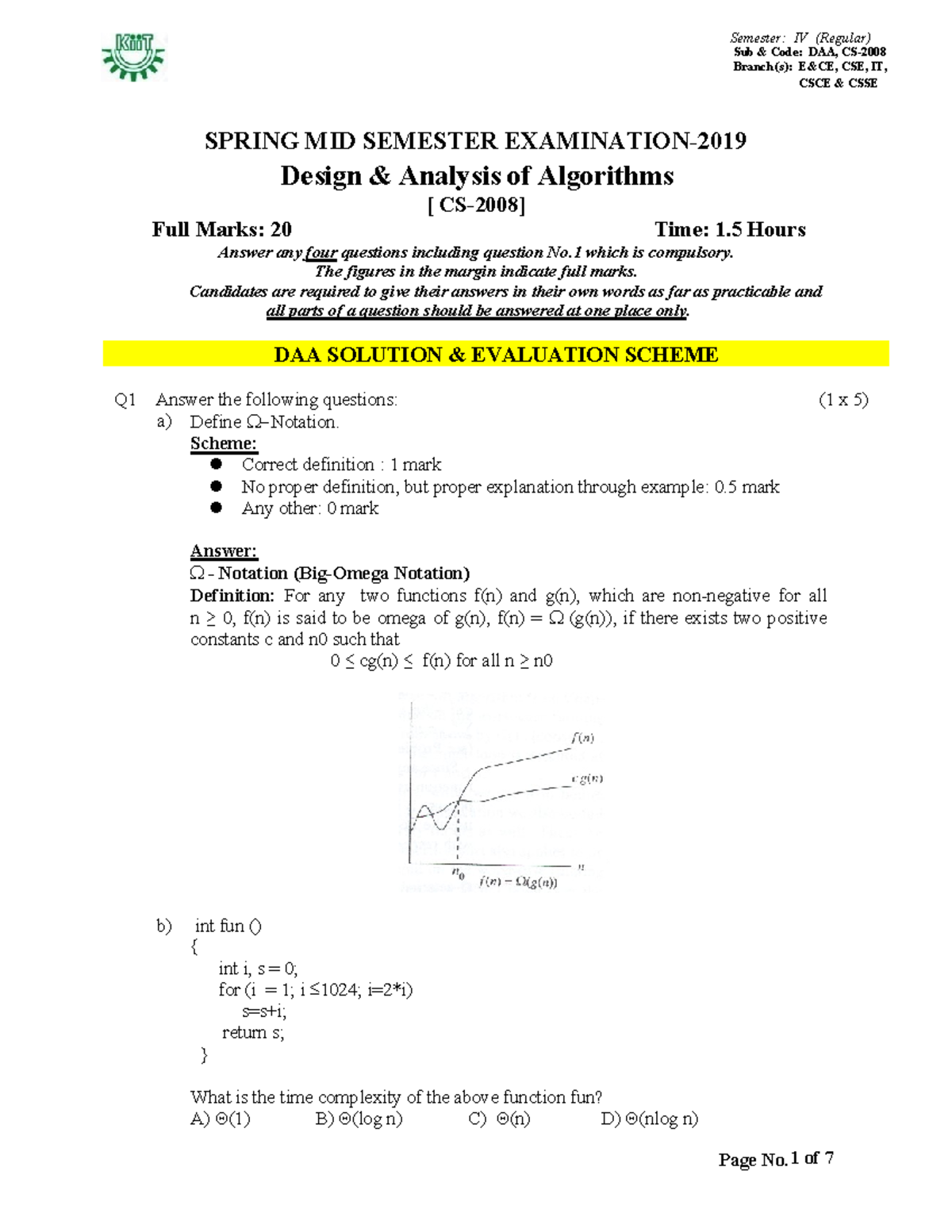 2019 DAA-SOL MID- Regular - modified - SPRING MID SEMESTER EXAMINATION ...