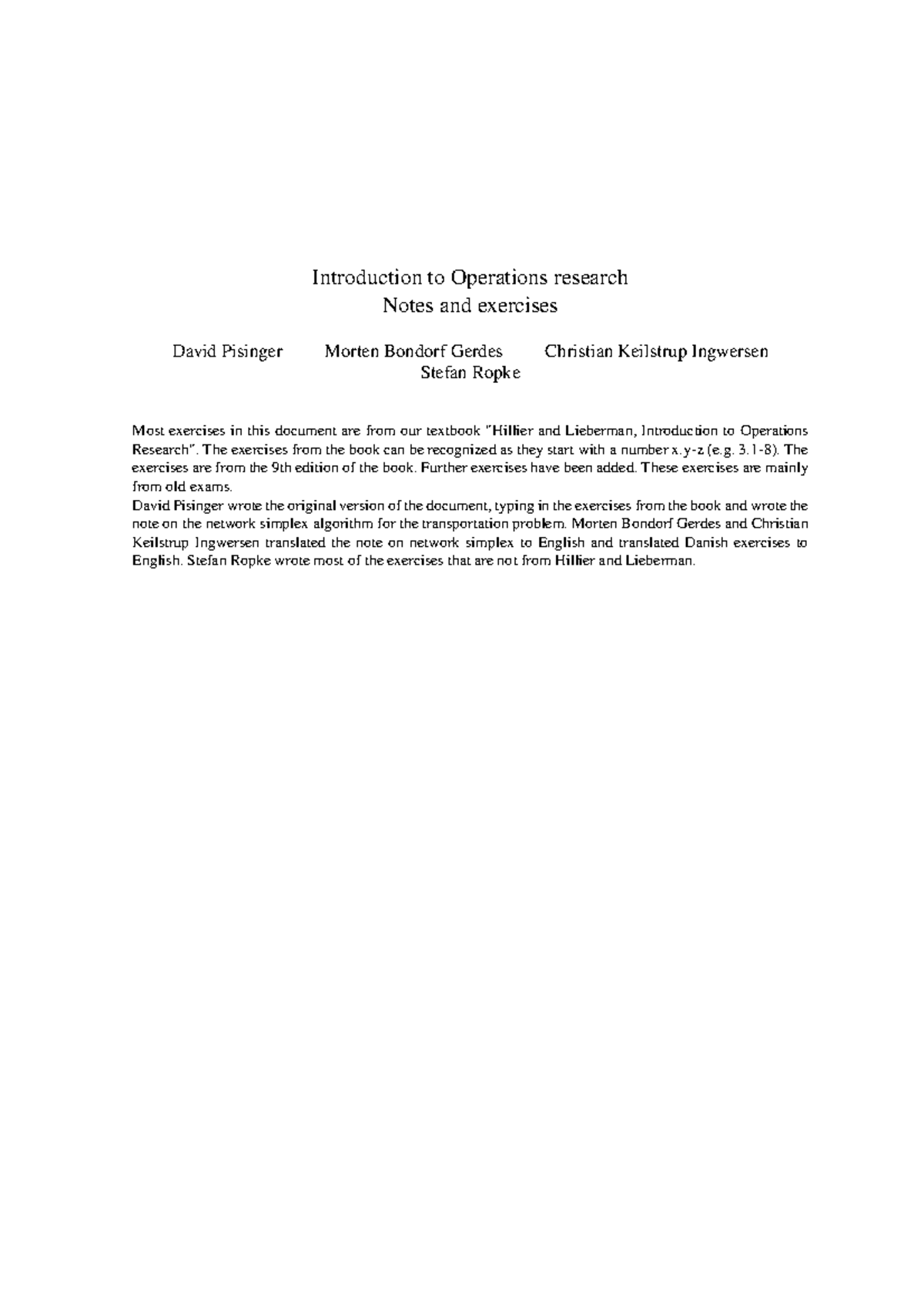 Opgaver - God beskrivelse - Introduction to Operations research Notes ...