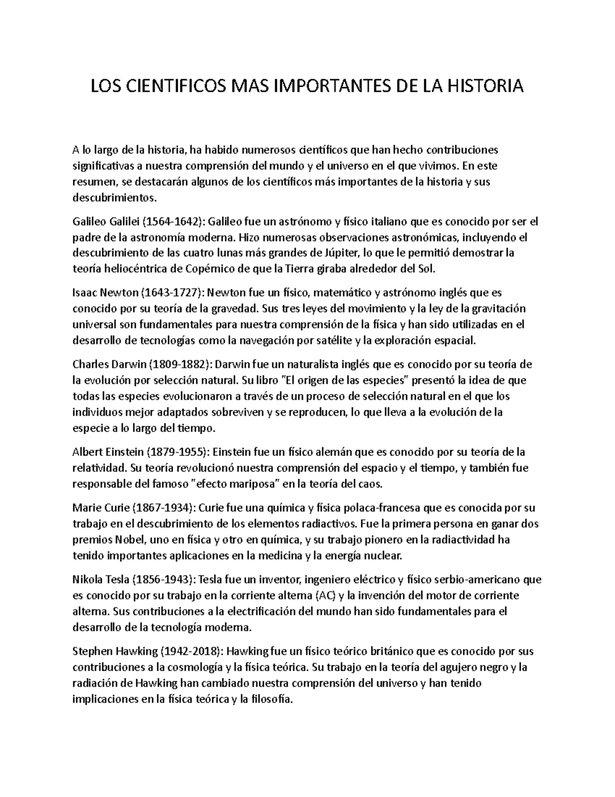 LOS Cientificos MAS Importantes DE LA Historia - LOS CIENTIFICOS MAS ...