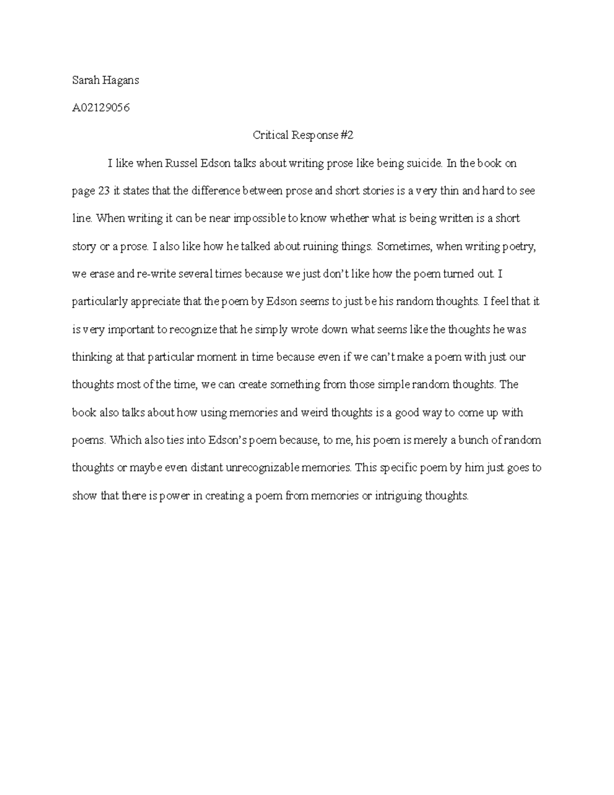 Critical Response #2 - Assignment - Sarah Hagans A02129056 Critical ...