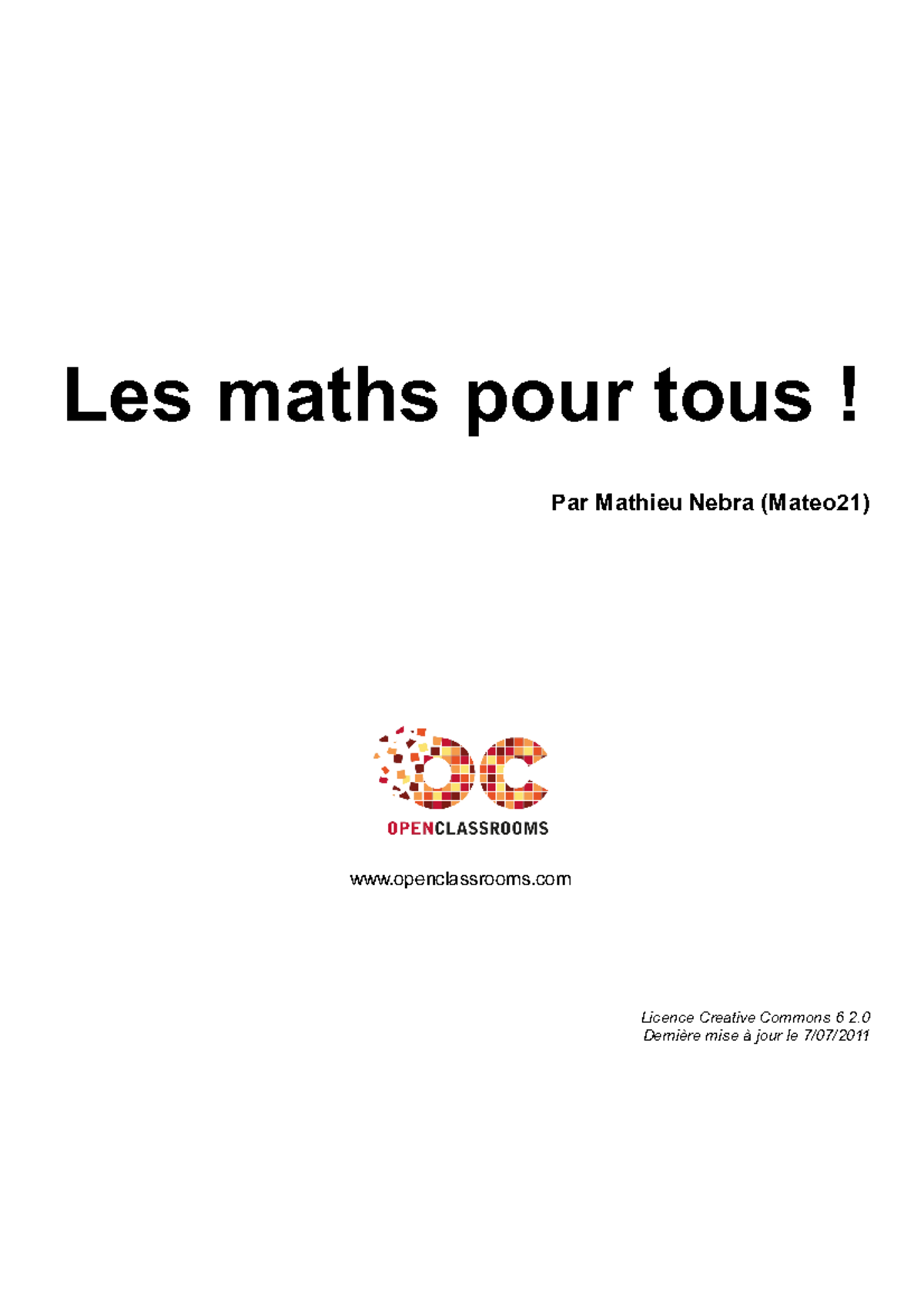 les maths pour tous - Les maths pour tous! Par Mathieu Nebra (Mateo21 ...