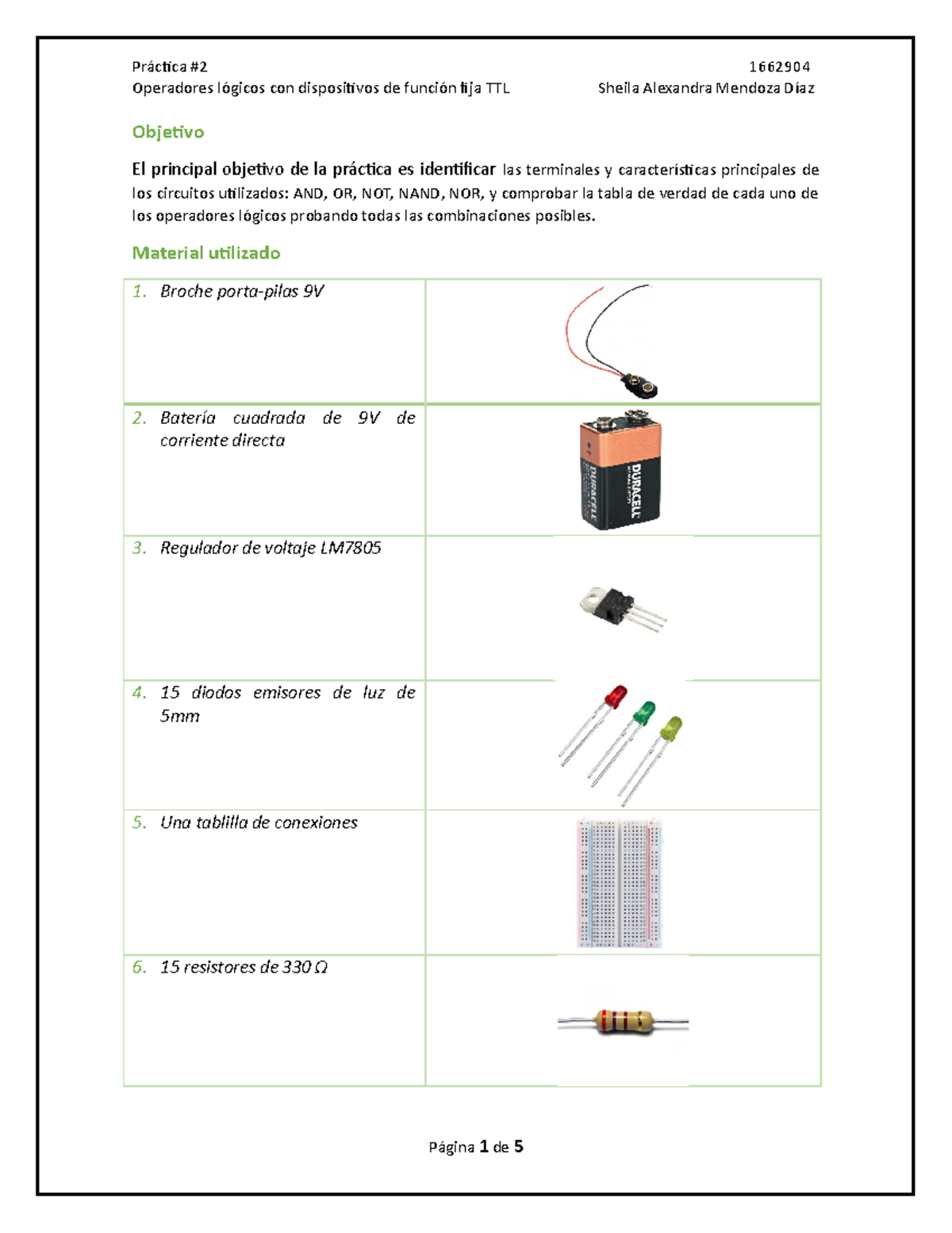 Practica 1 - Operadores lógicos con dispositivos de función fija TTL ...