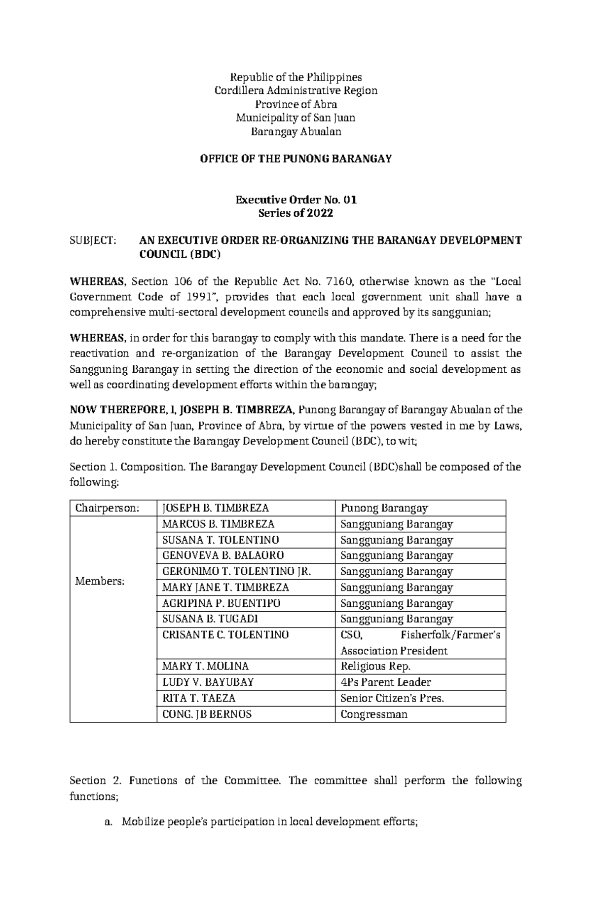 Bdc - Part of my studies in social sciences - Republic of the Philippines Cordillera ...