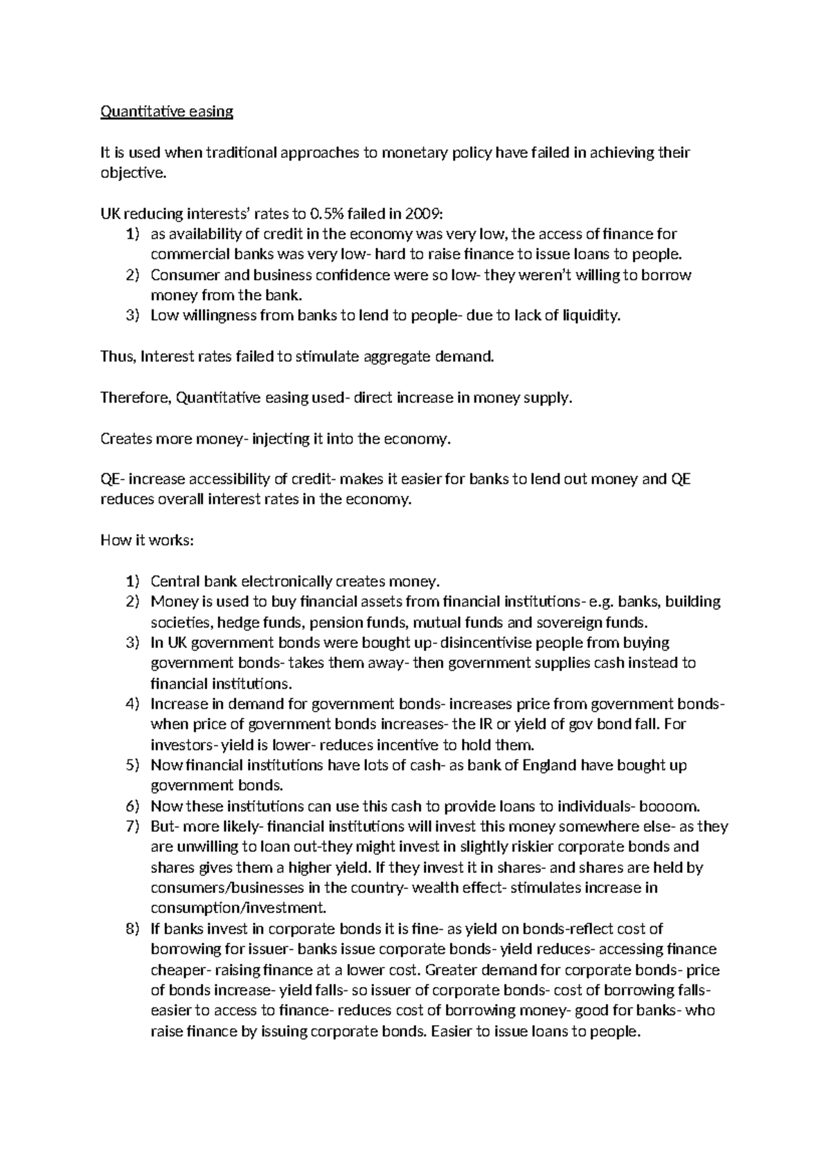 Quantitative Easing Uk Reducing Interests Rates To 0 Failed In 2009 5981