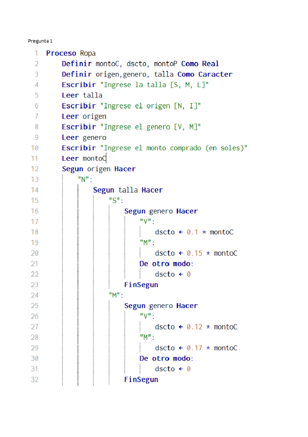 S10.s1 - Resolver ejercicios - Principios de algoritmos - Pregunta Pregunta - Studocu