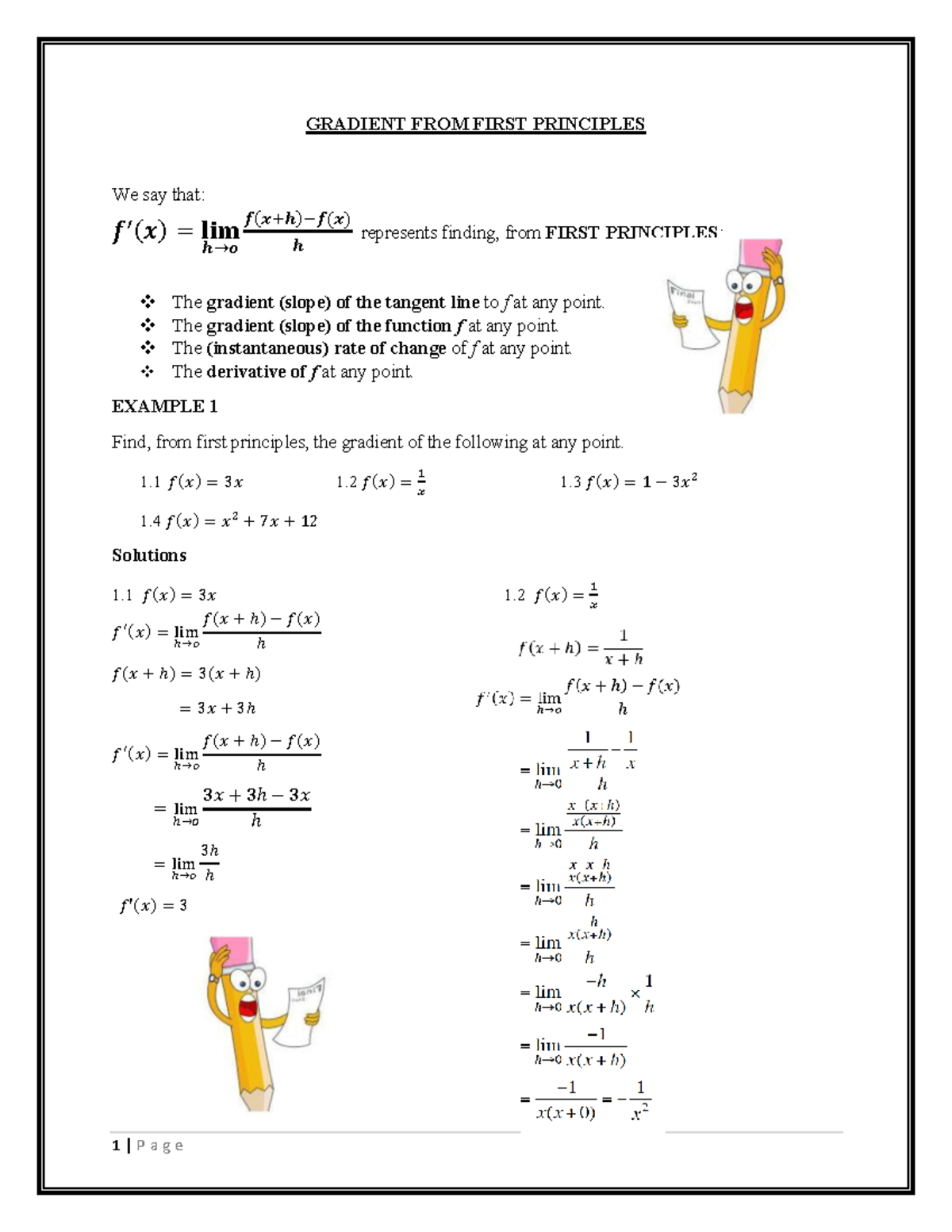 Gradient FROM First Principles - GRADIENT FROM FIRST PRINCIPLES We say ...