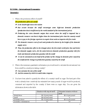 Tutorial 2 Answer - ECO306 – International Economics Tutorial 2 A tropical country can produce ...