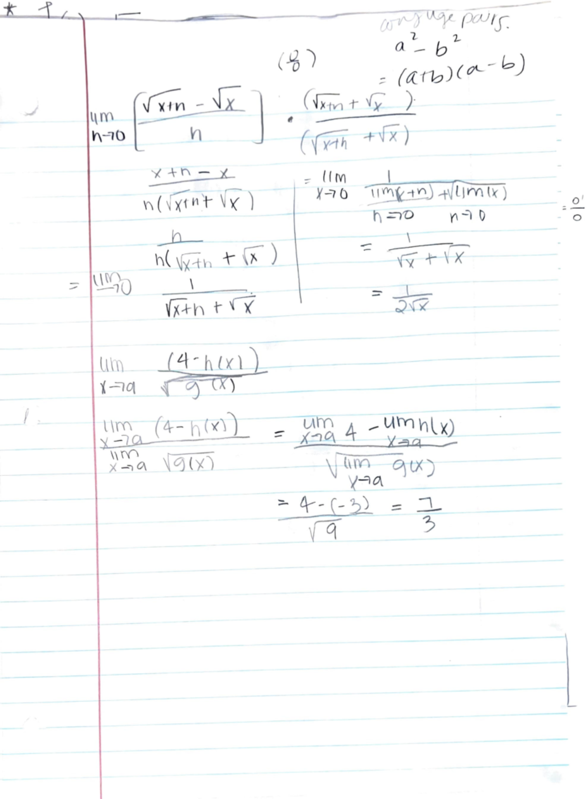 Cal notes - limits practice problem - .3~- f ,- l\rn ~ ] n- 1D n 0-~ Y ...