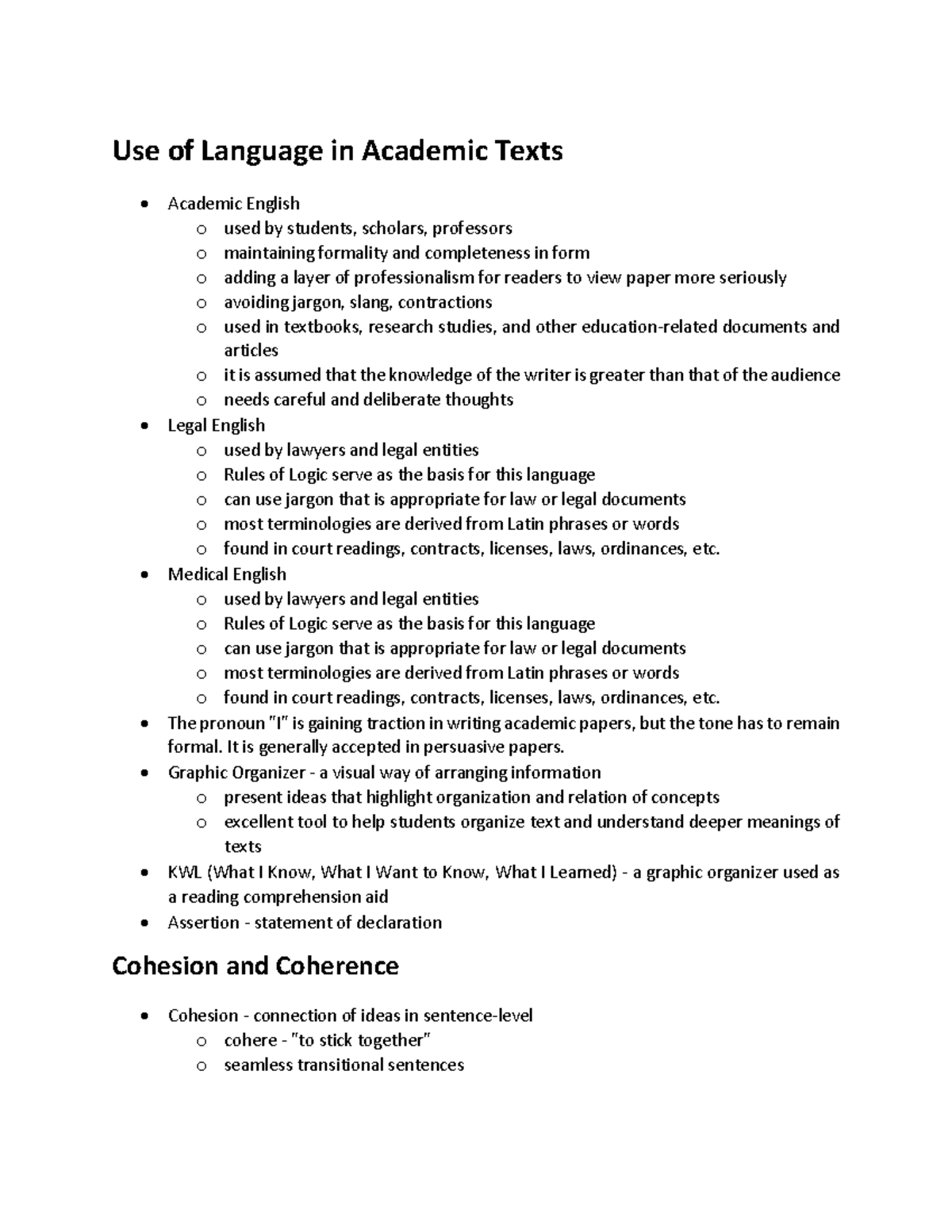 Use of Language in Academic Texts - Use of Language in Academic Texts ...