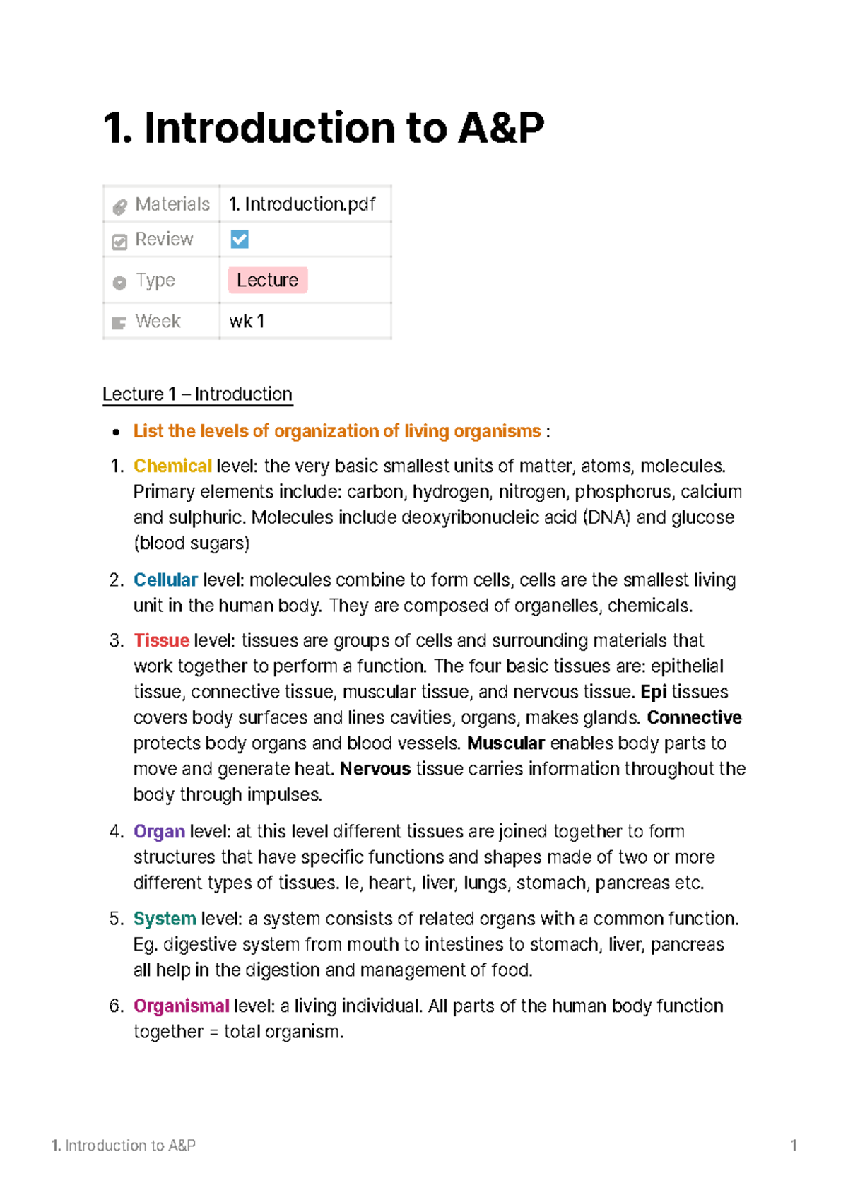 1. Intro to A&P - 1. Introduction to A&P Materials 1. Introduction ...