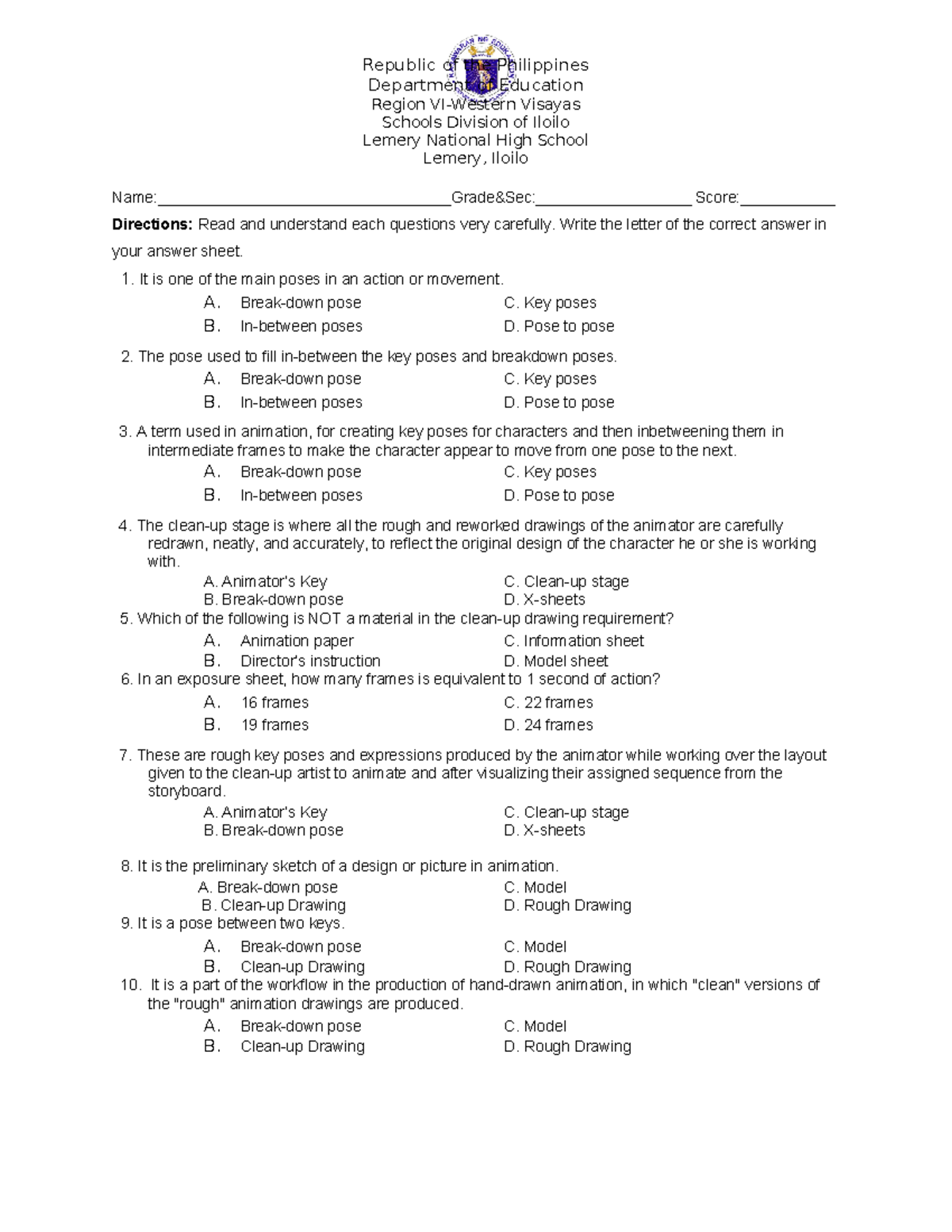 1st quarter exam - Practical Exam - Republic of the Philippines ...