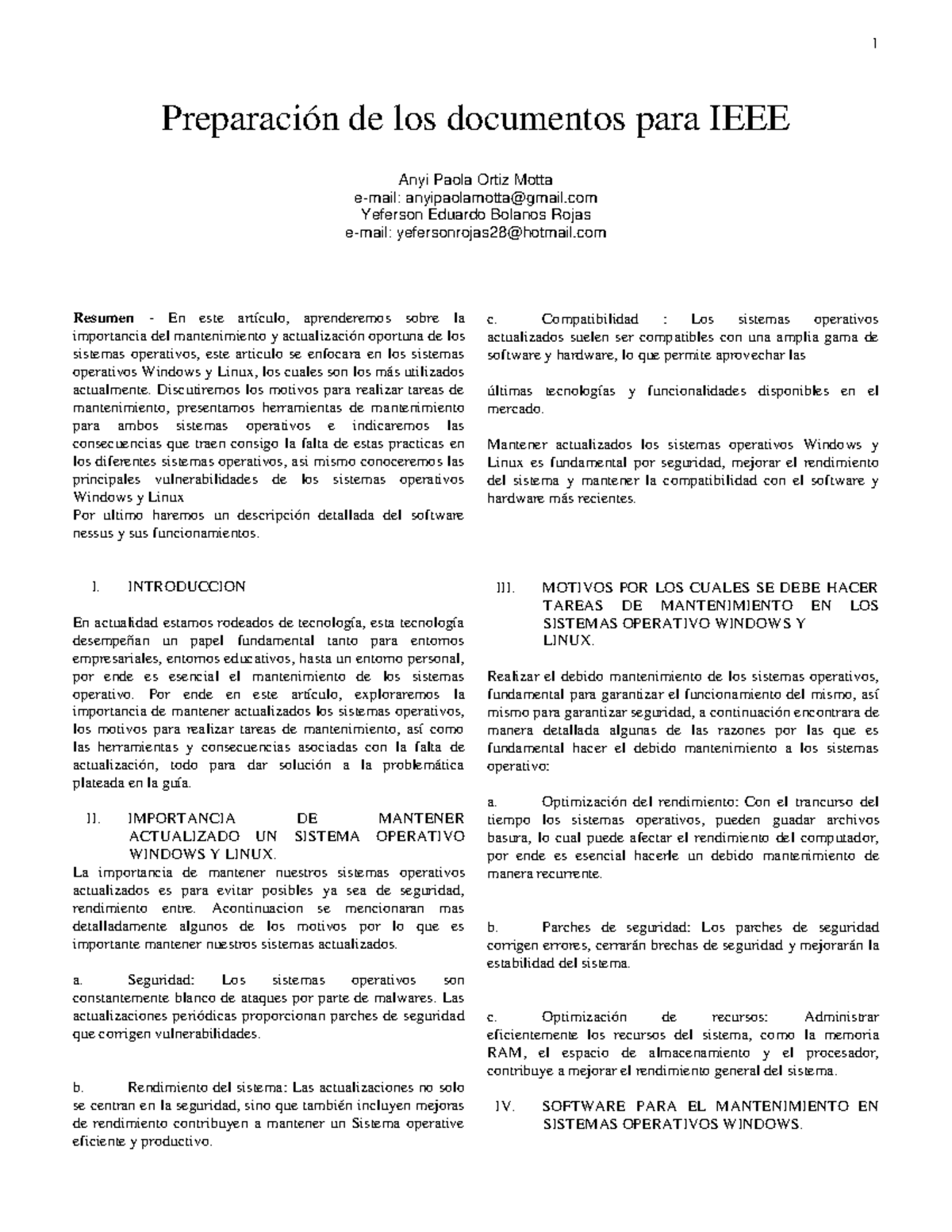 IEEE Grupo 98 - ............... - 1 Resumen - En este artículo ...