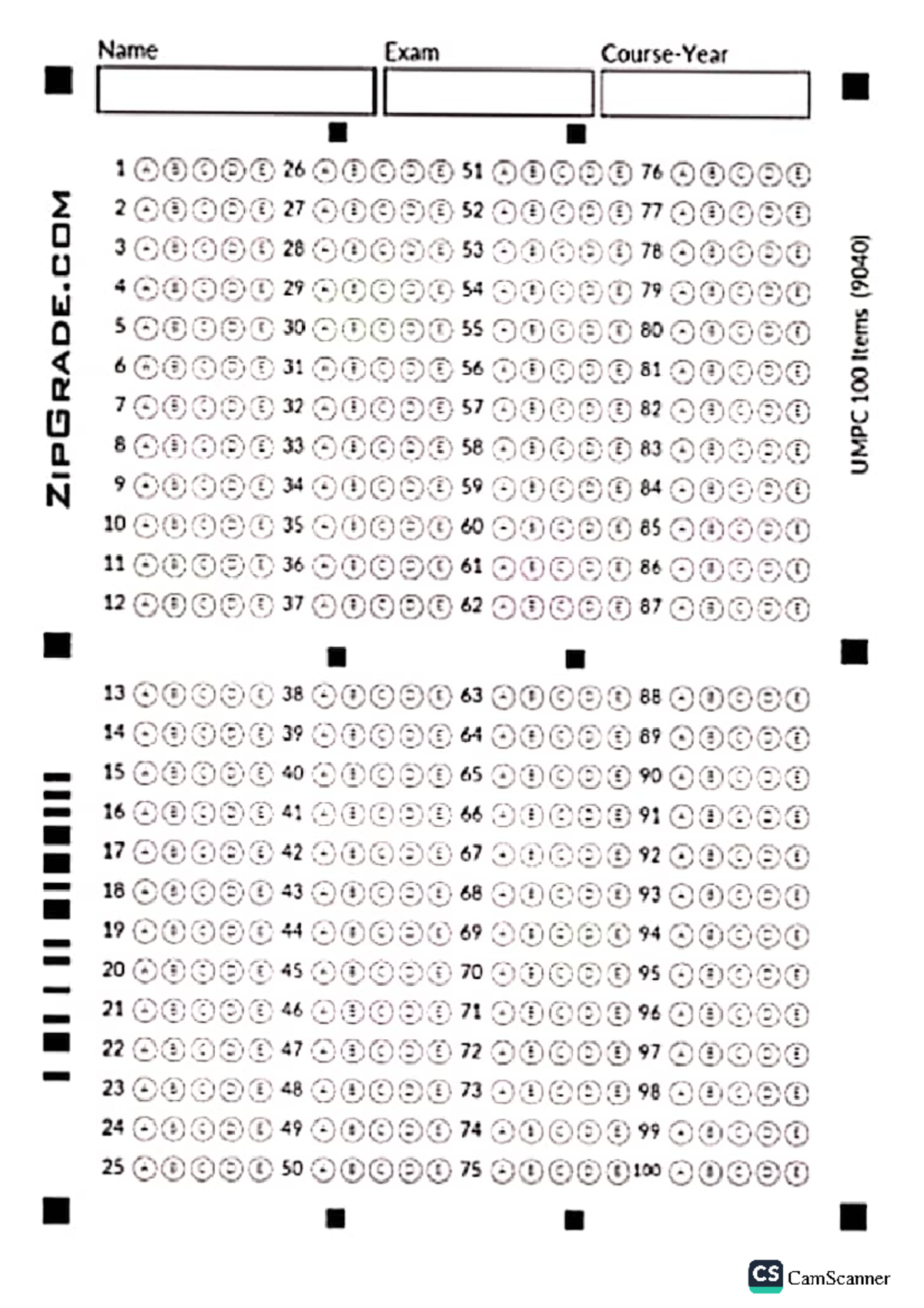 Zipgrade - KHGJBKH - Agricultural Engineering - CamScanner CamScanner - Studocu