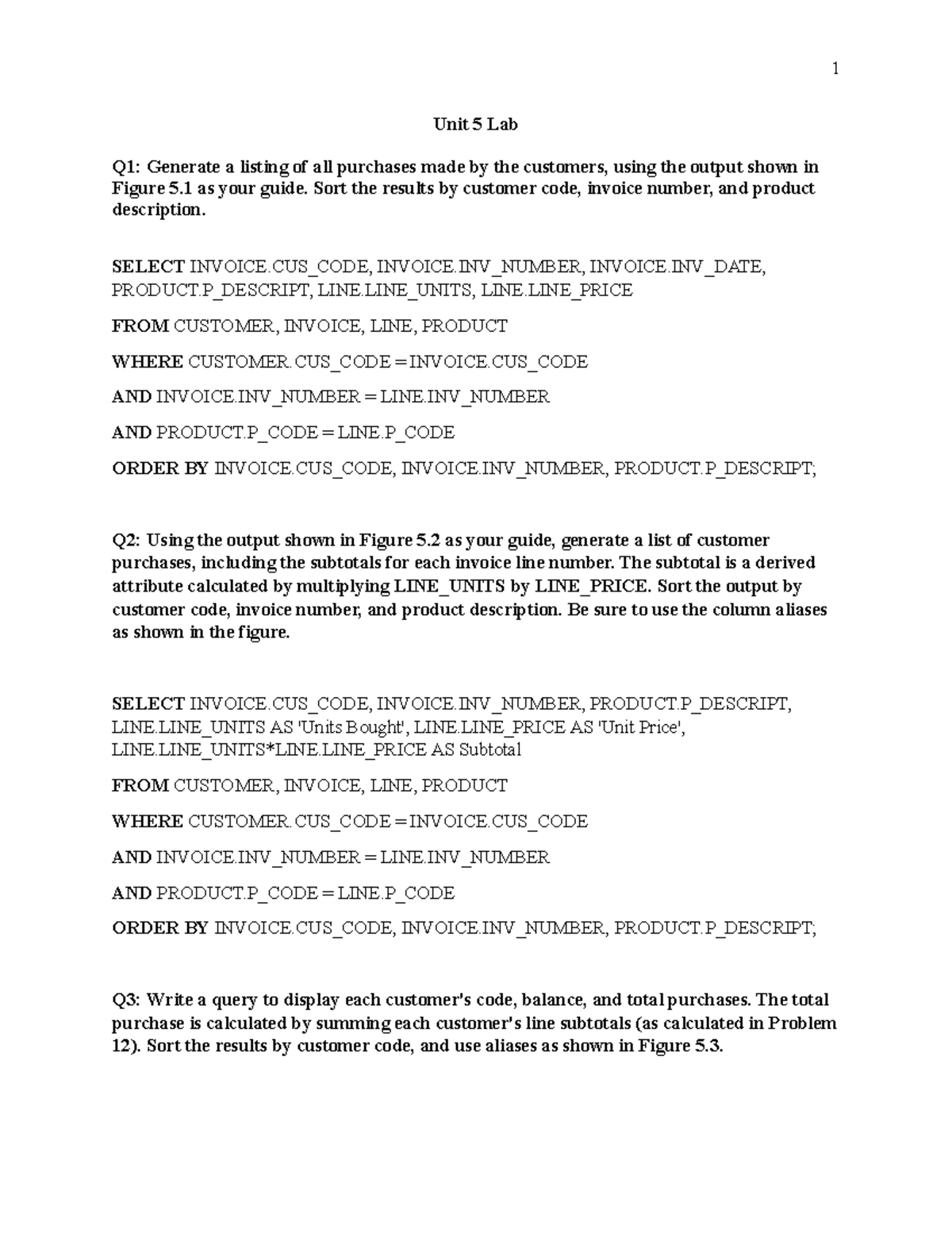 Unit 5 Lab SQL Queries - Studocu