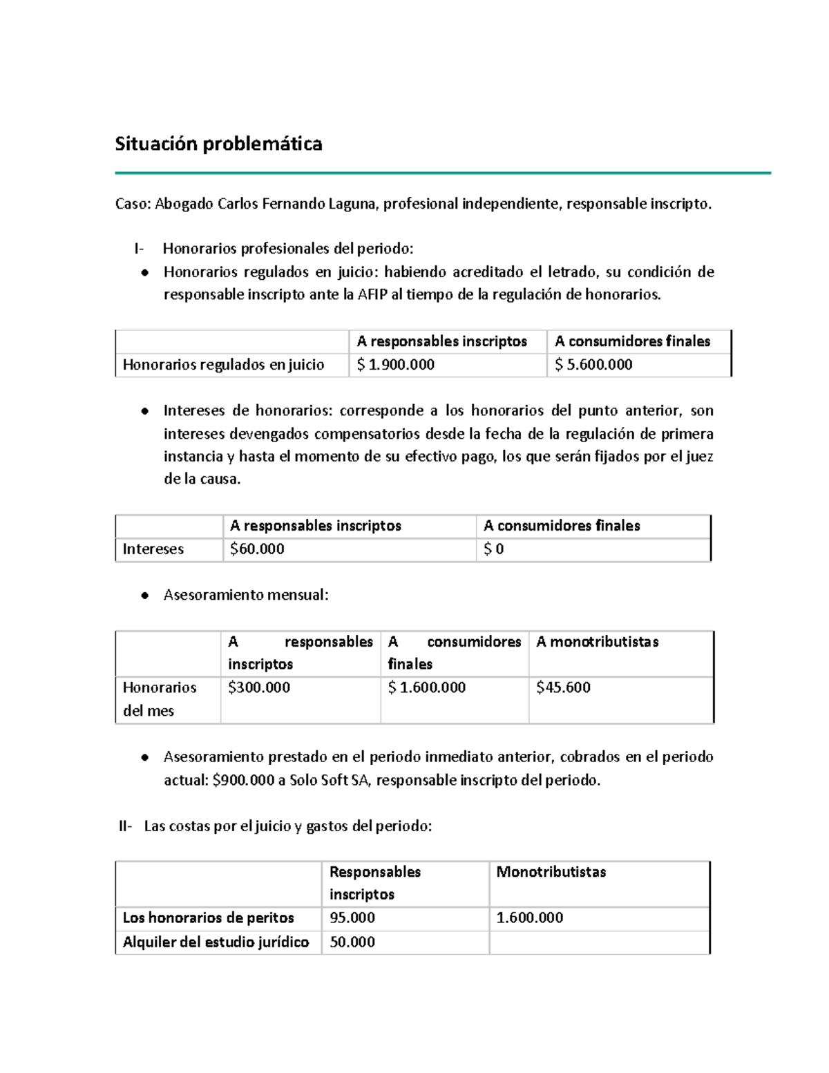 TP2 - Situación problemática - Situación problemática Caso: Abogado ...