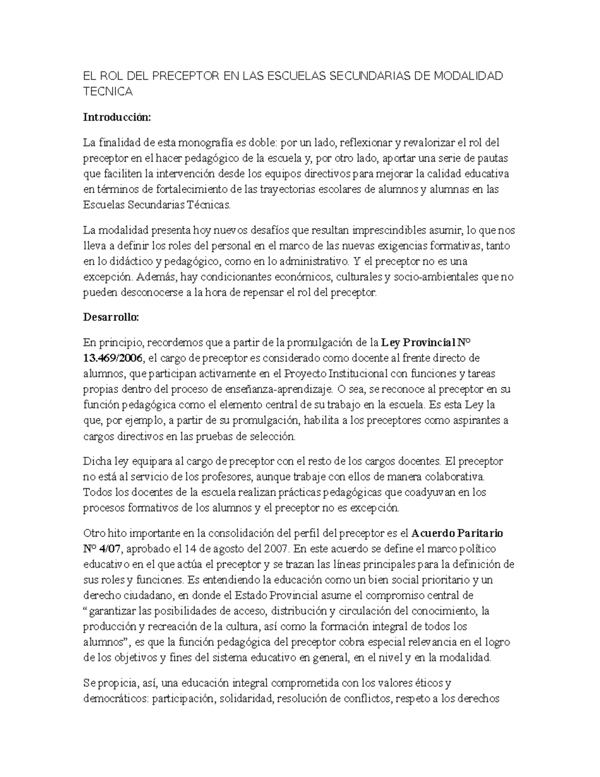 EL ROL DEL Preceptor EN LAS Escuelas Secundarias DE Modalidad Tecnica - EL ROL DEL PRECEPTOR EN ...