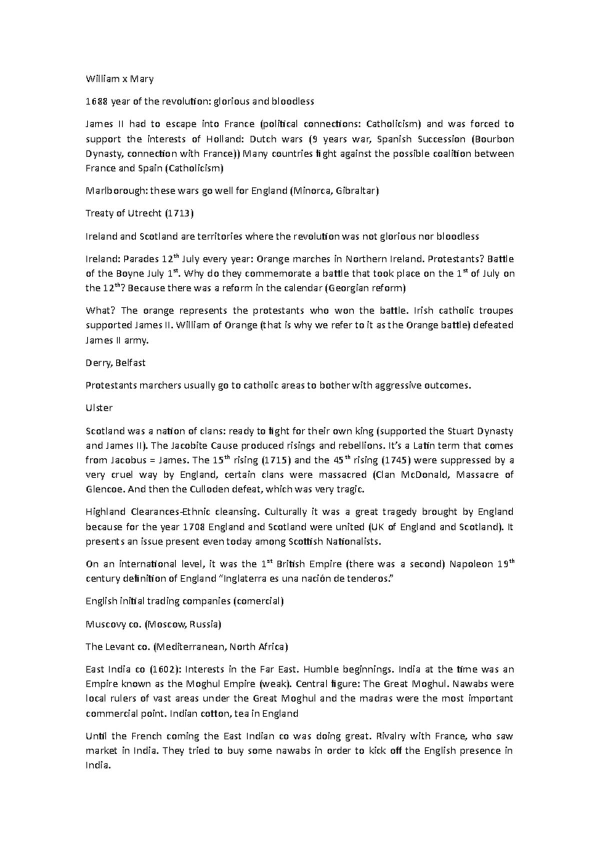 1688 year of revolution and the first empire - William x Mary 1688 year ...