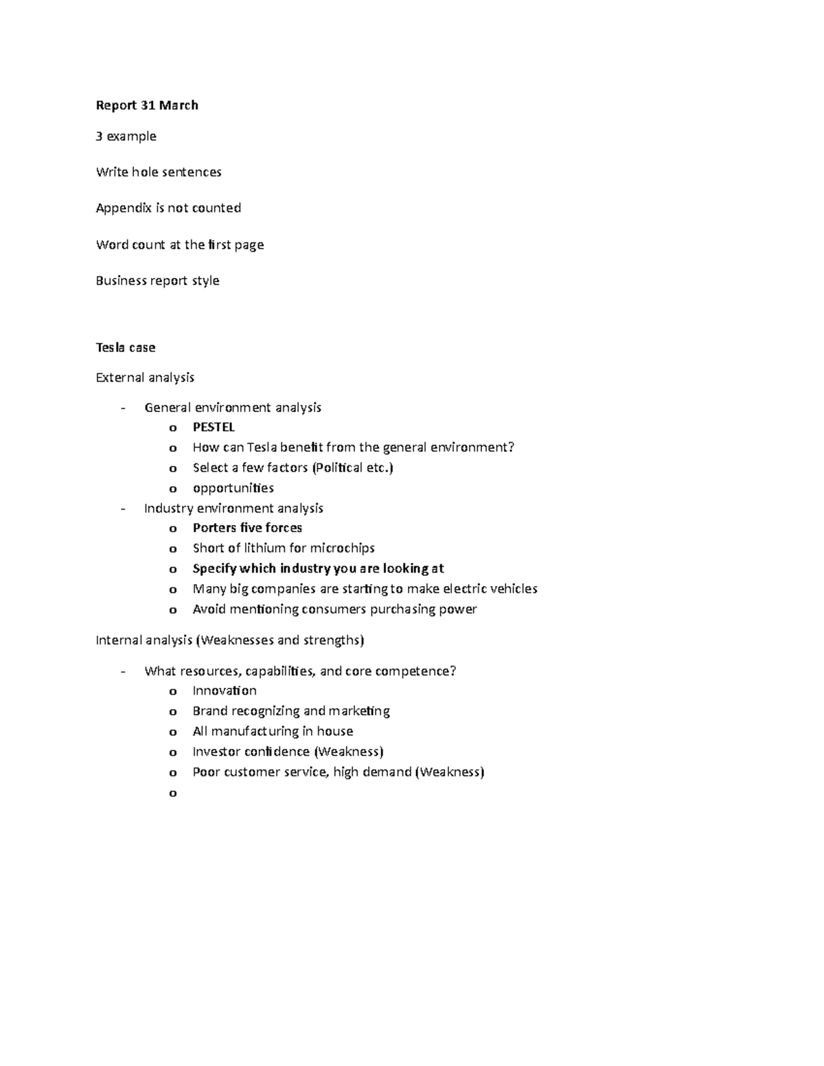 TUT W5 SIEN2210 - Tut - Report 31 March 3 example Write hole sentences ...