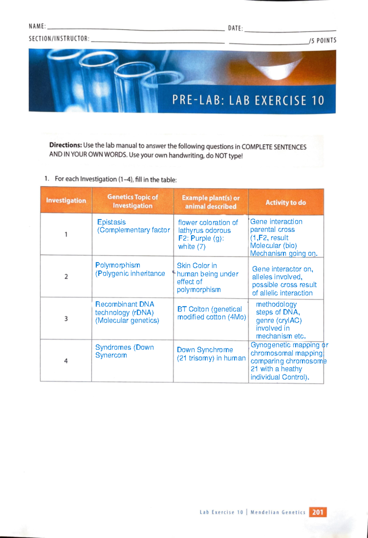 Prelab 10 introductions to cell molecular biology lab - BIOL 190L ...