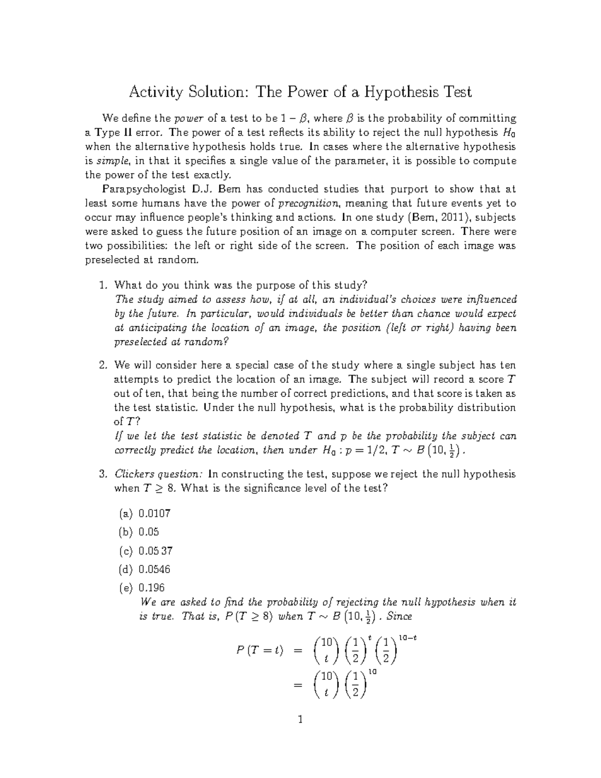 05-Power-sol - power - Activity Solution: The Power of a Hypothesis ...