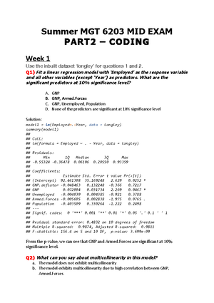 Final Exam Part 1 Theory Data Analytics Business MGT 6203 OAN OSZ 2 - Final Exam - Part 1 ...