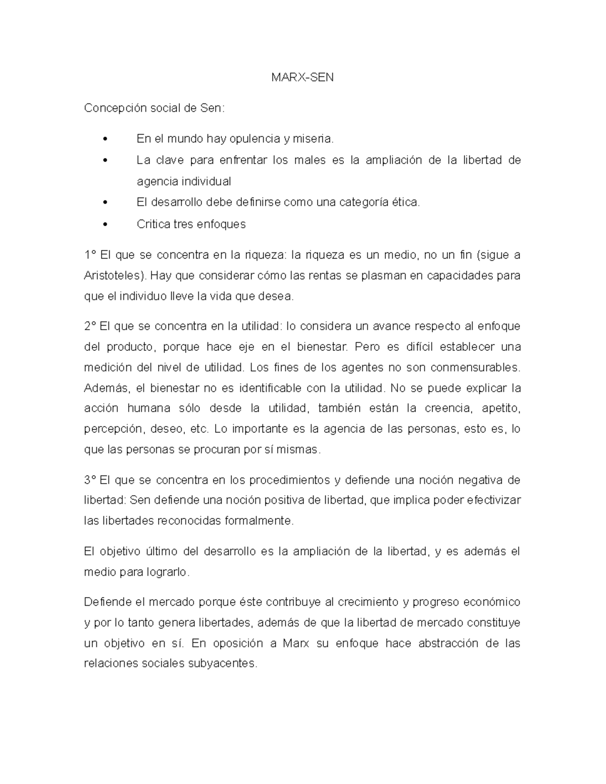 Concepción social Marx-SEN - MARX-SEN Concepción social de Sen: En el ...