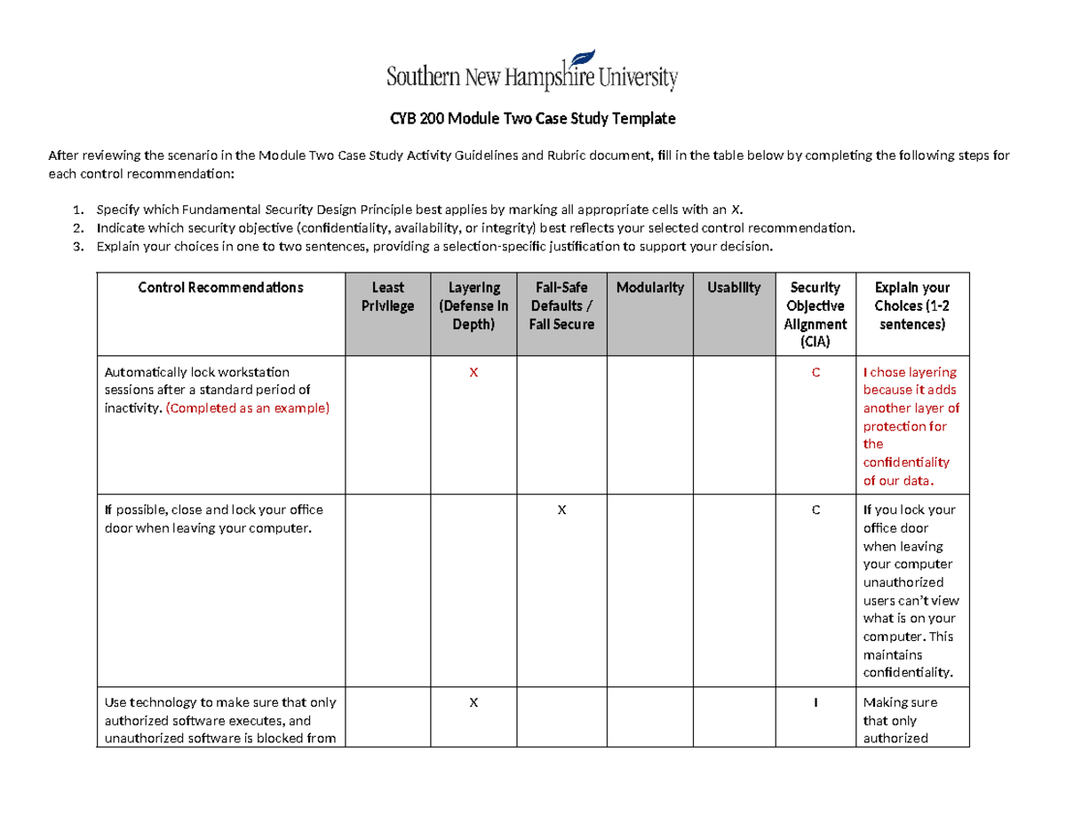 CYB 200 2-3 case study - CYB 200 Module Two Case Study Template After ...