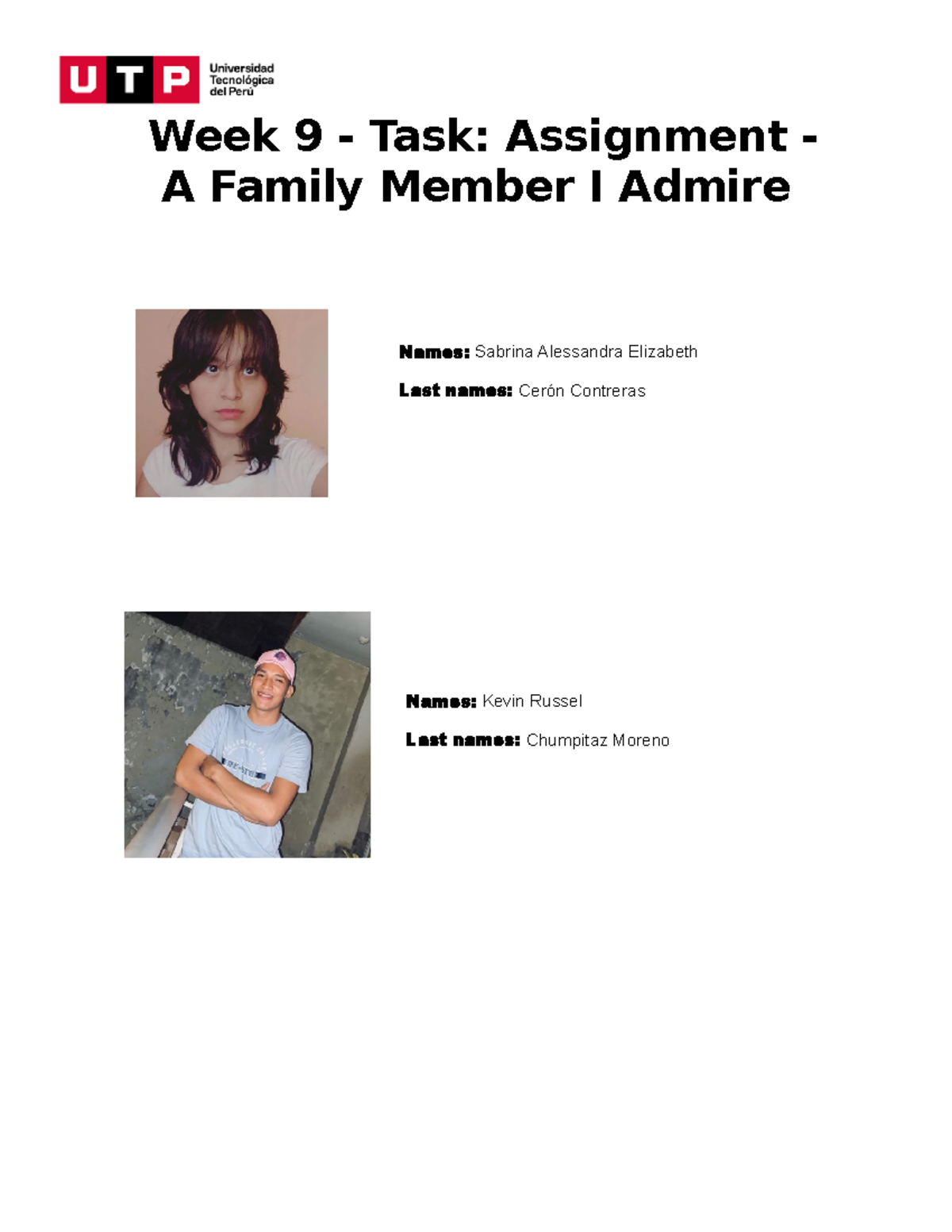 Week9-Sabrina Ceron,Kevin Chumpitaz - Week 9 - Task: Assignment - A ...