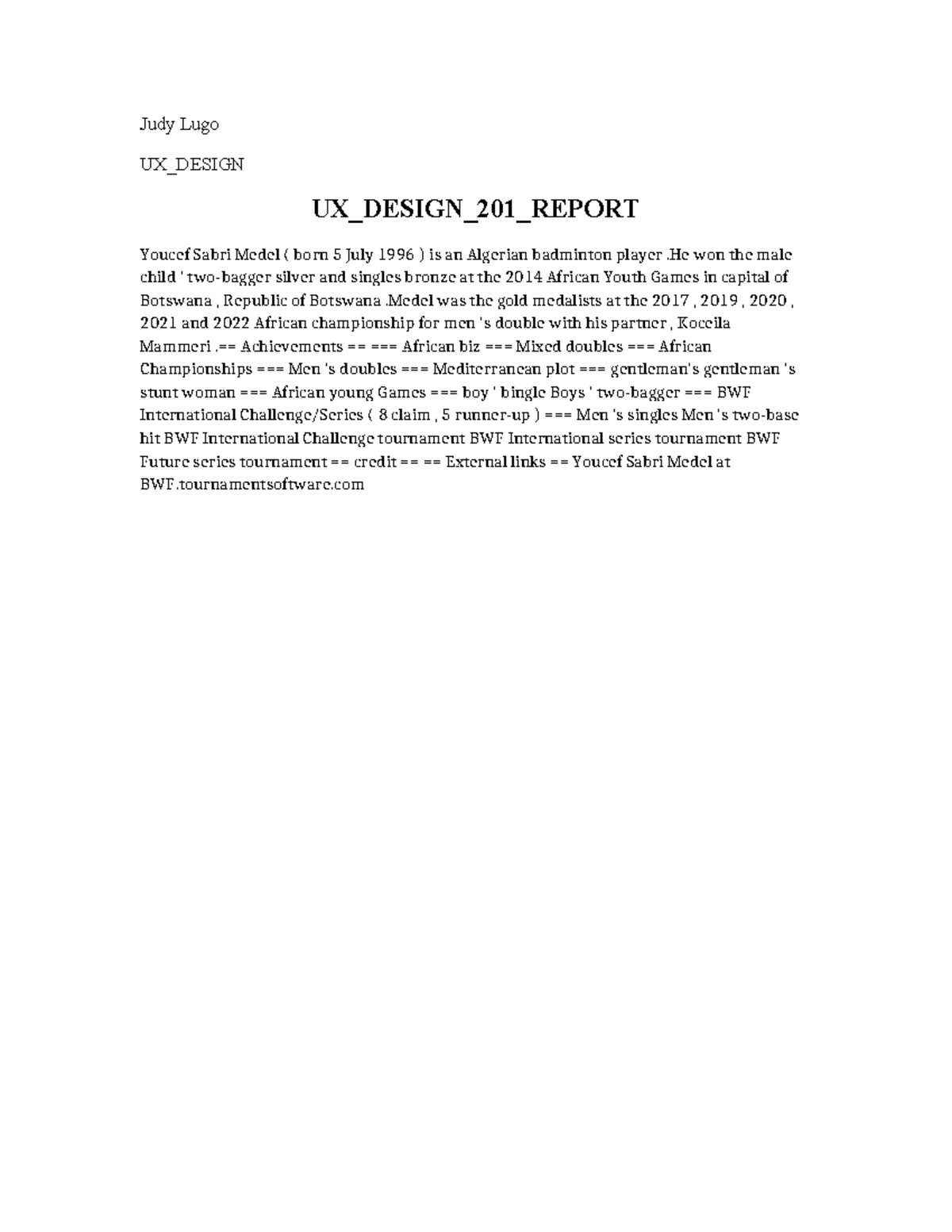 UX Design 201 Report - Judy Lugo UX_DESIGN UX_DESIGN_201_REPORT Youcef ...