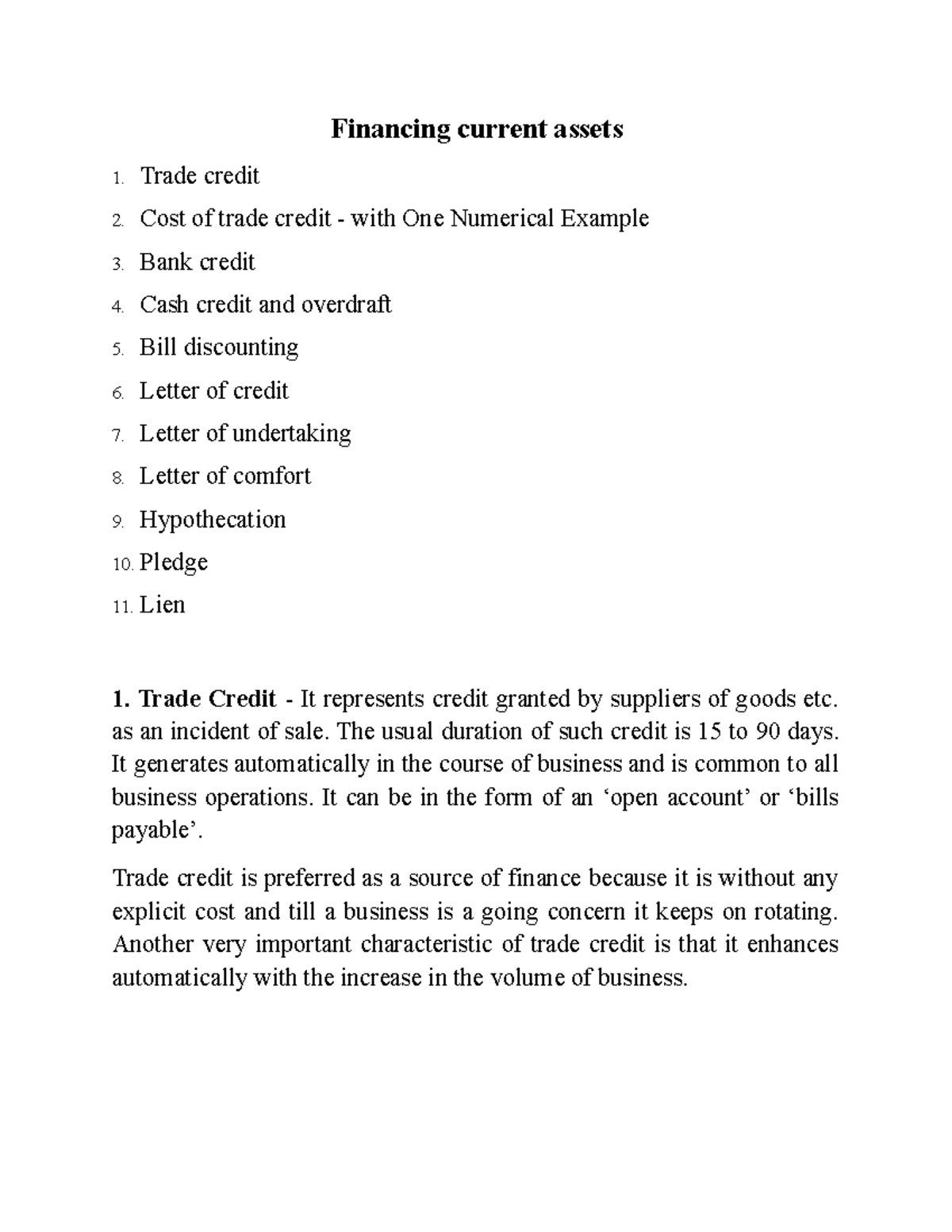 Types of Financing - lecture notes of finance subject - Financing ...