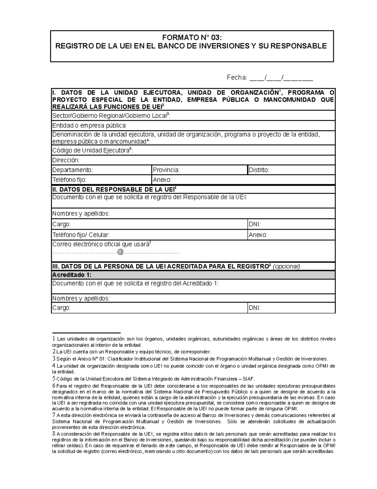 Formato 3 directiva 001 2019 EF6301 - Fecha: //________ I. DATOS DE LA ...